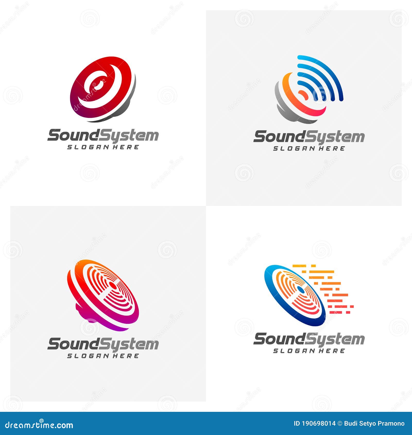 Set of Sound System Logo Design Vector, Sound Logo Template, Concept ...