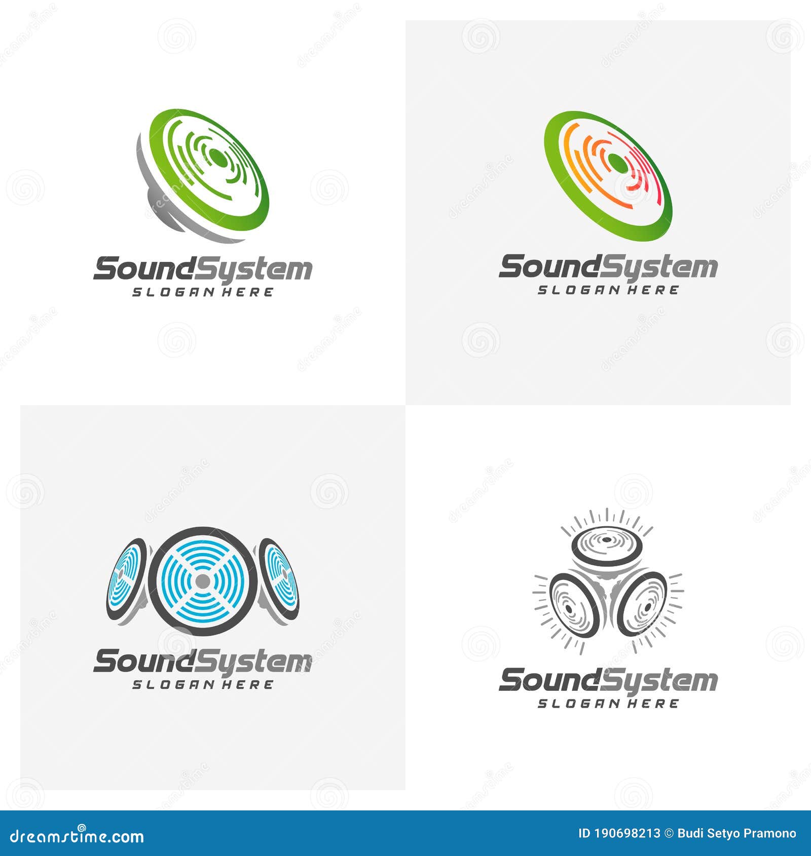 Set of Sound System Logo Design Vector, Sound Logo Template, Concept ...
