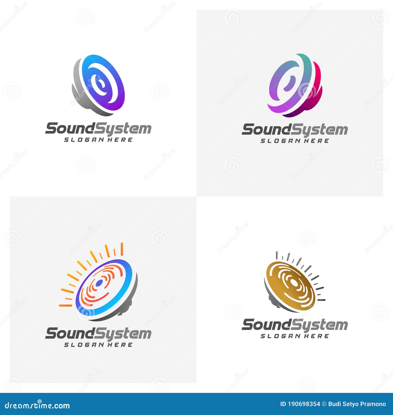 Set of Sound System Logo Design Vector, Sound Logo Template, Concept ...