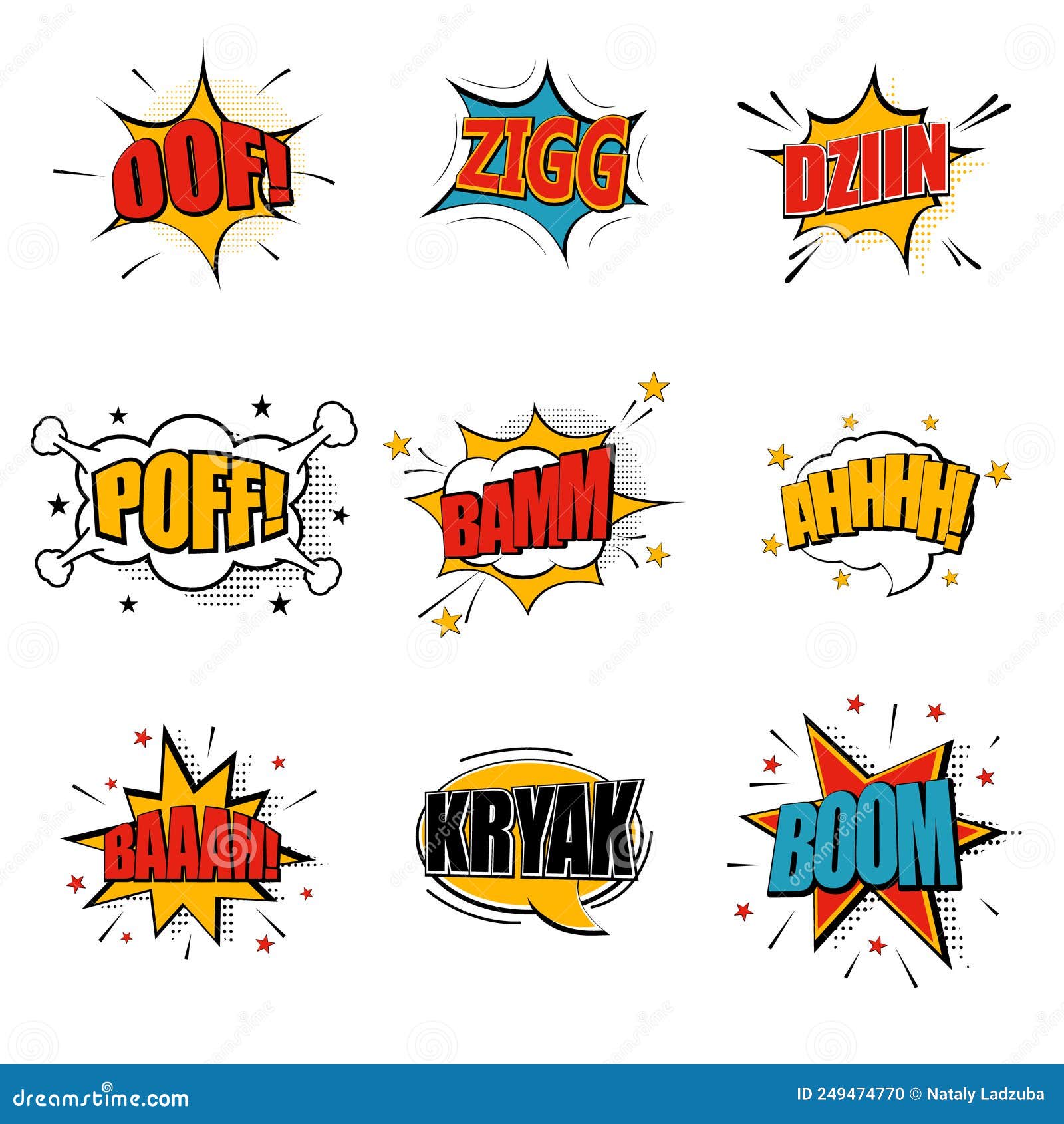 Set of Sounds in Comics Style. Vector Illustration Stock Vector ...