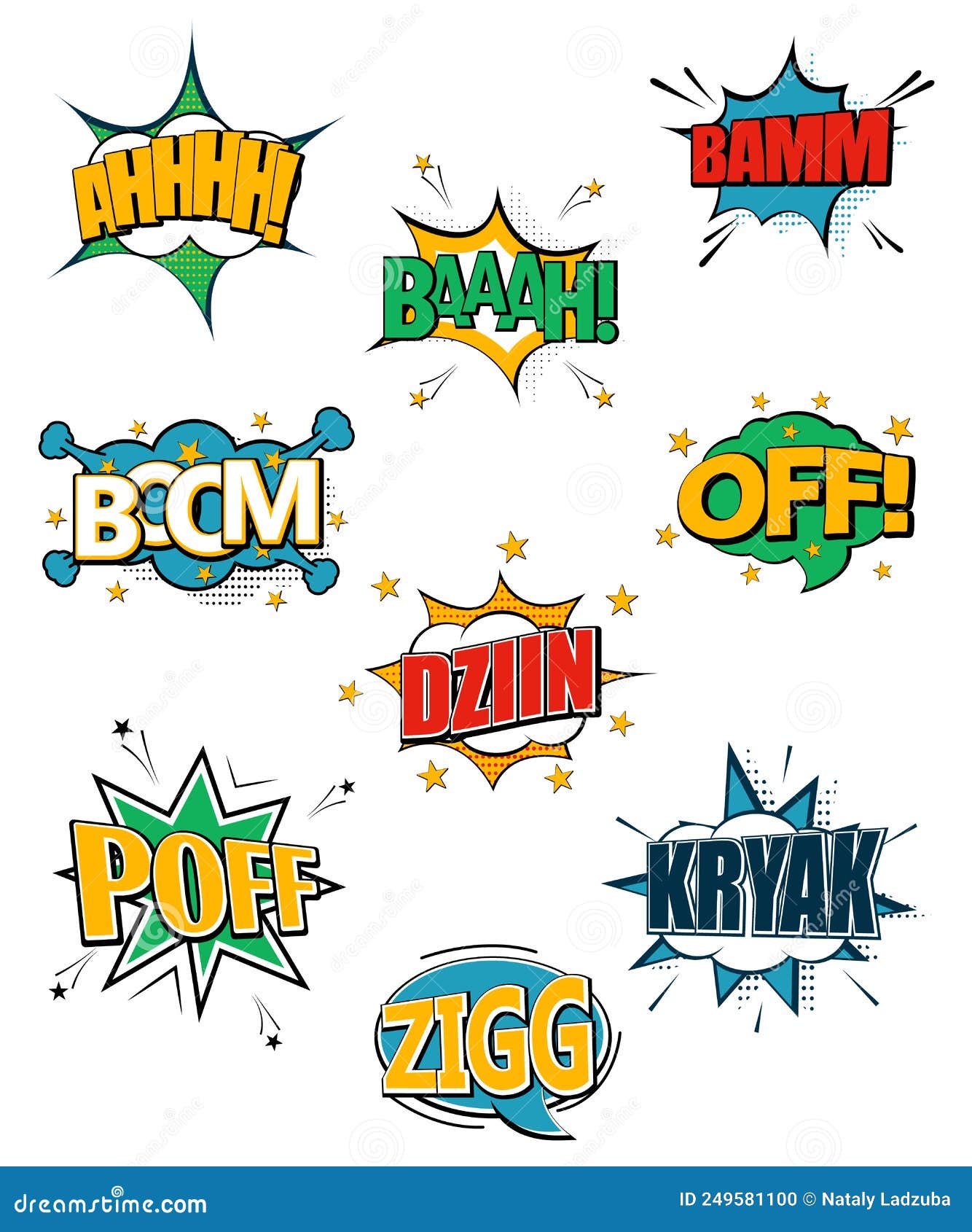 Set of Sounds in Comics Style. Vector Illustration Stock Vector ...
