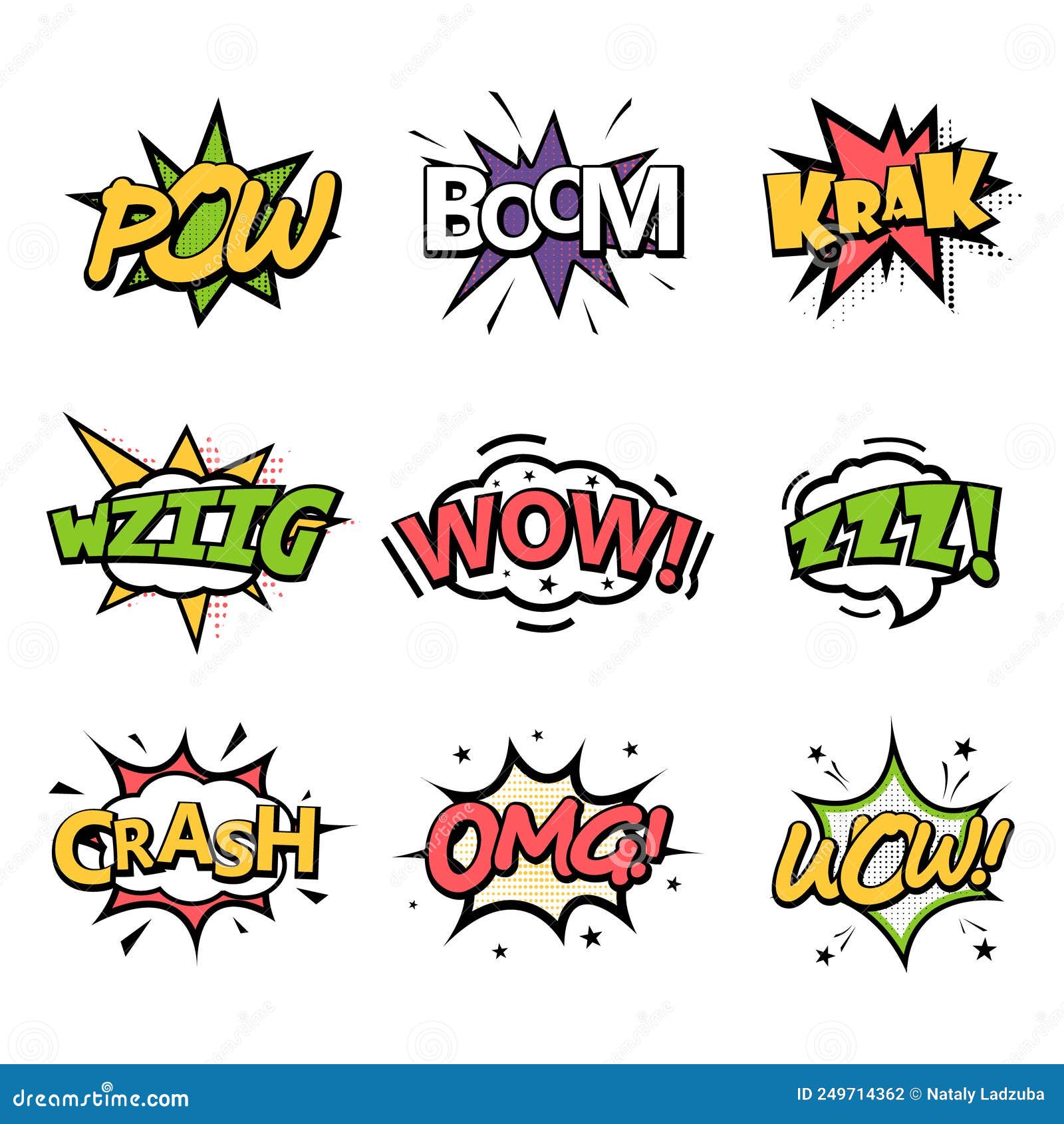 Set of Sounds in Comics Style. Vector Illustration Stock Vector ...
