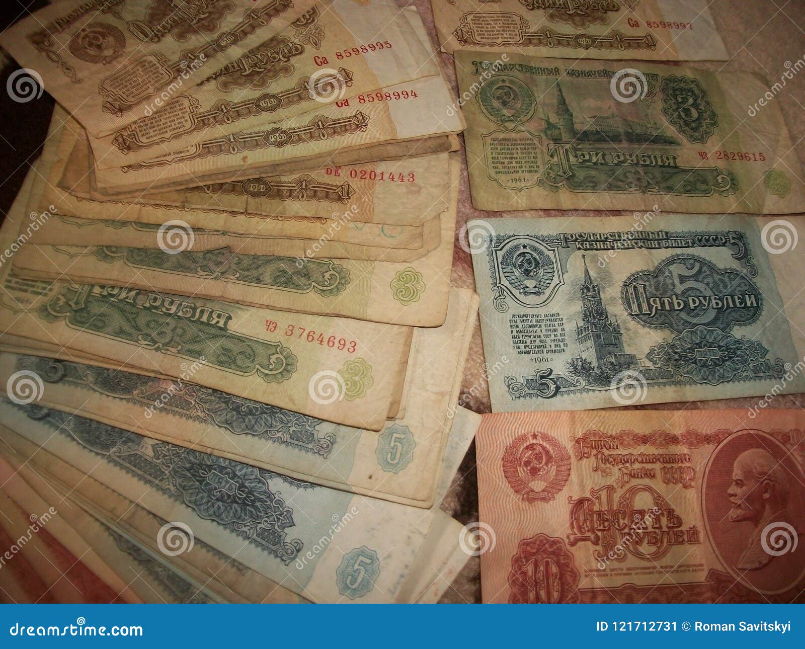 A Set of Soviet Rubles 1961 Stock Image - Image of denominations ...