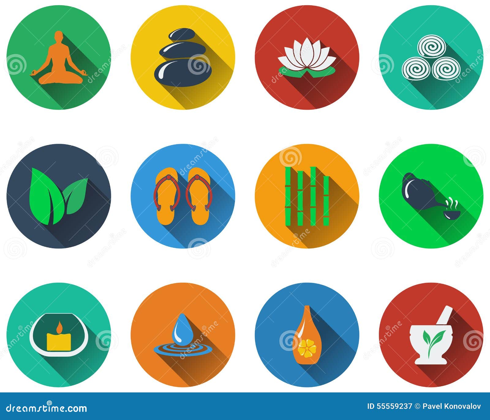 Set of spa icons stock vector. Illustration of leaf, herbal - 55559237