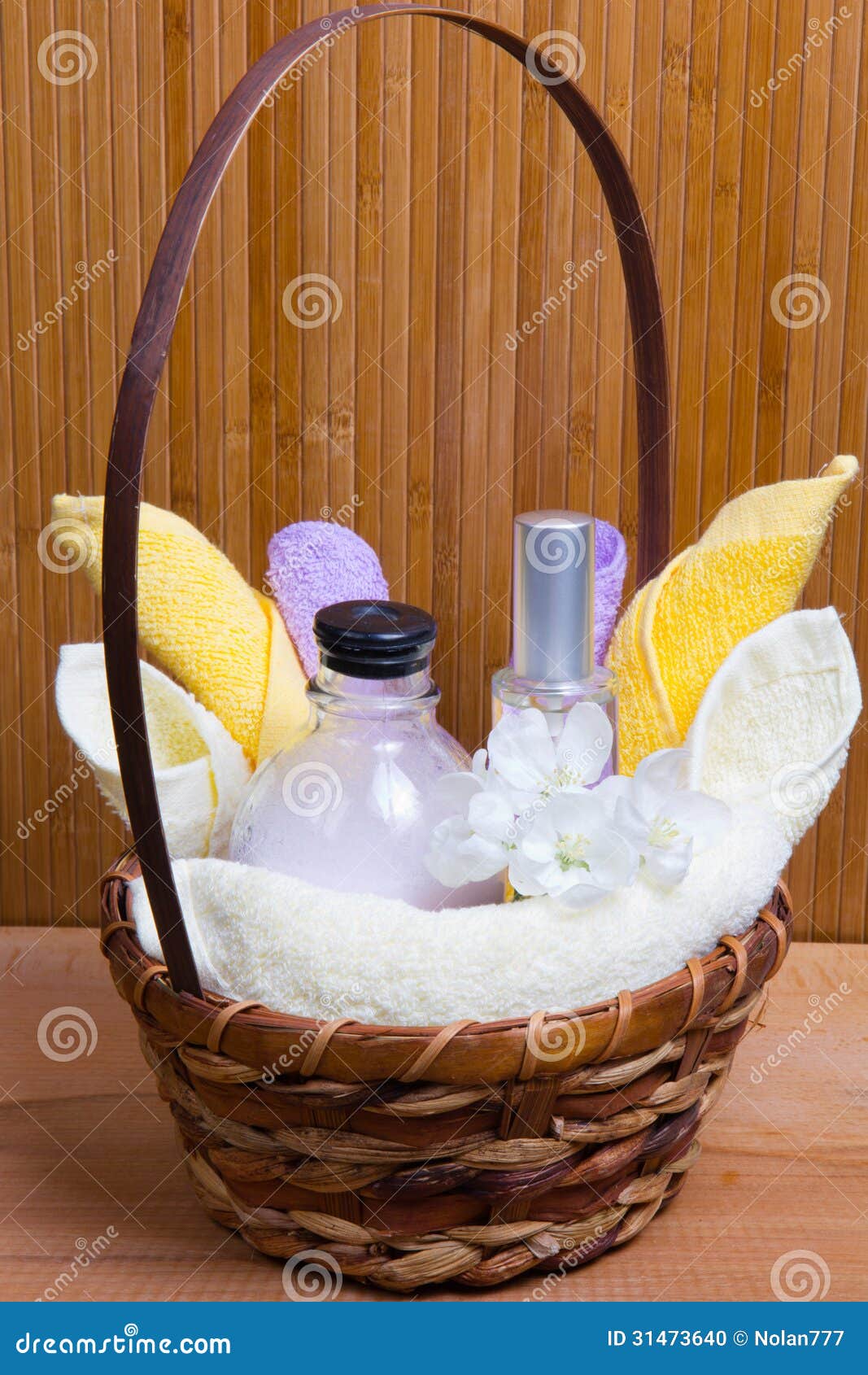 Set for spa stock photo. Image of closeup, yellow, basket - 31473640