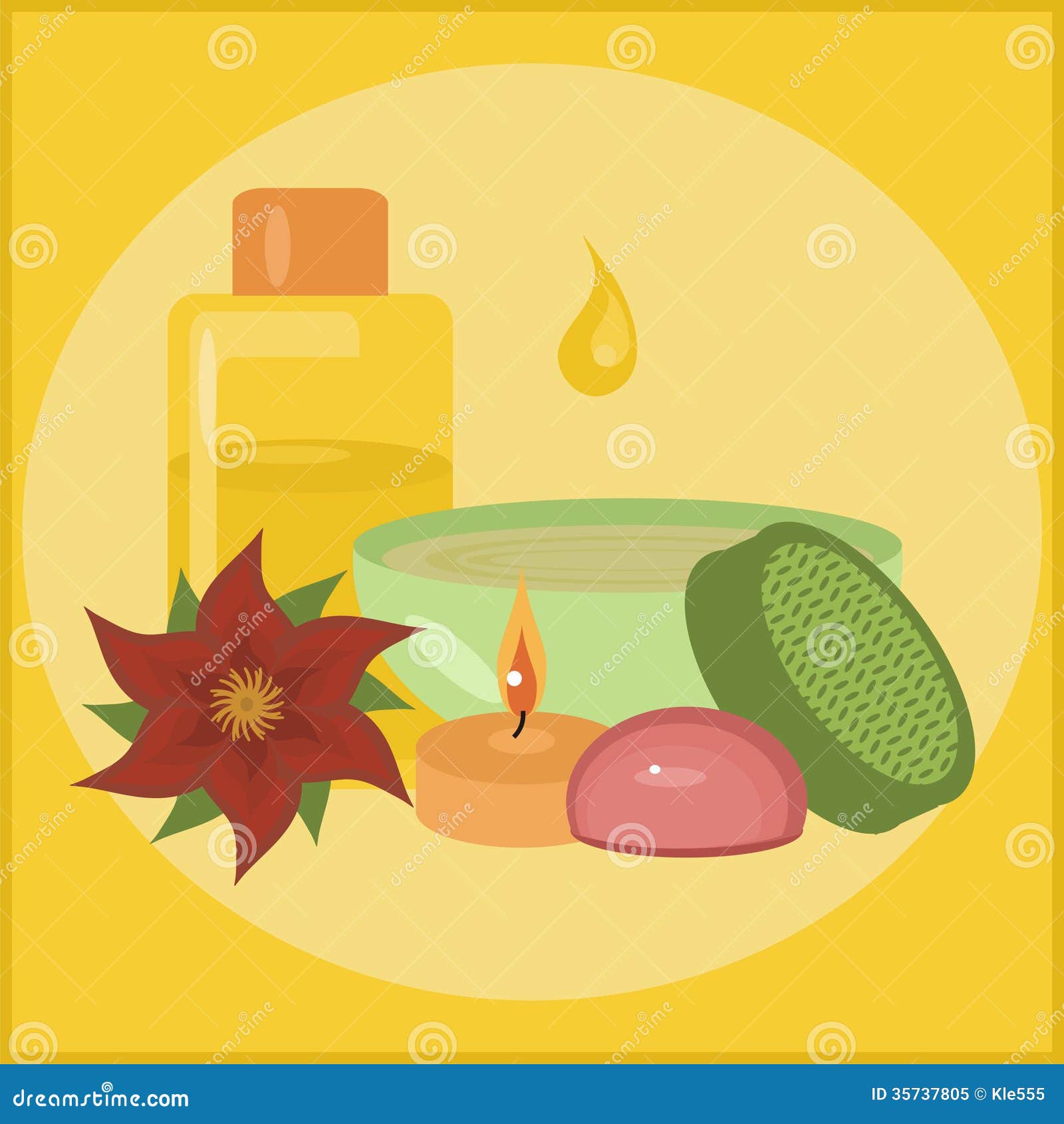 Set with spa objects stock illustration. Illustration of hygiene - 35737805