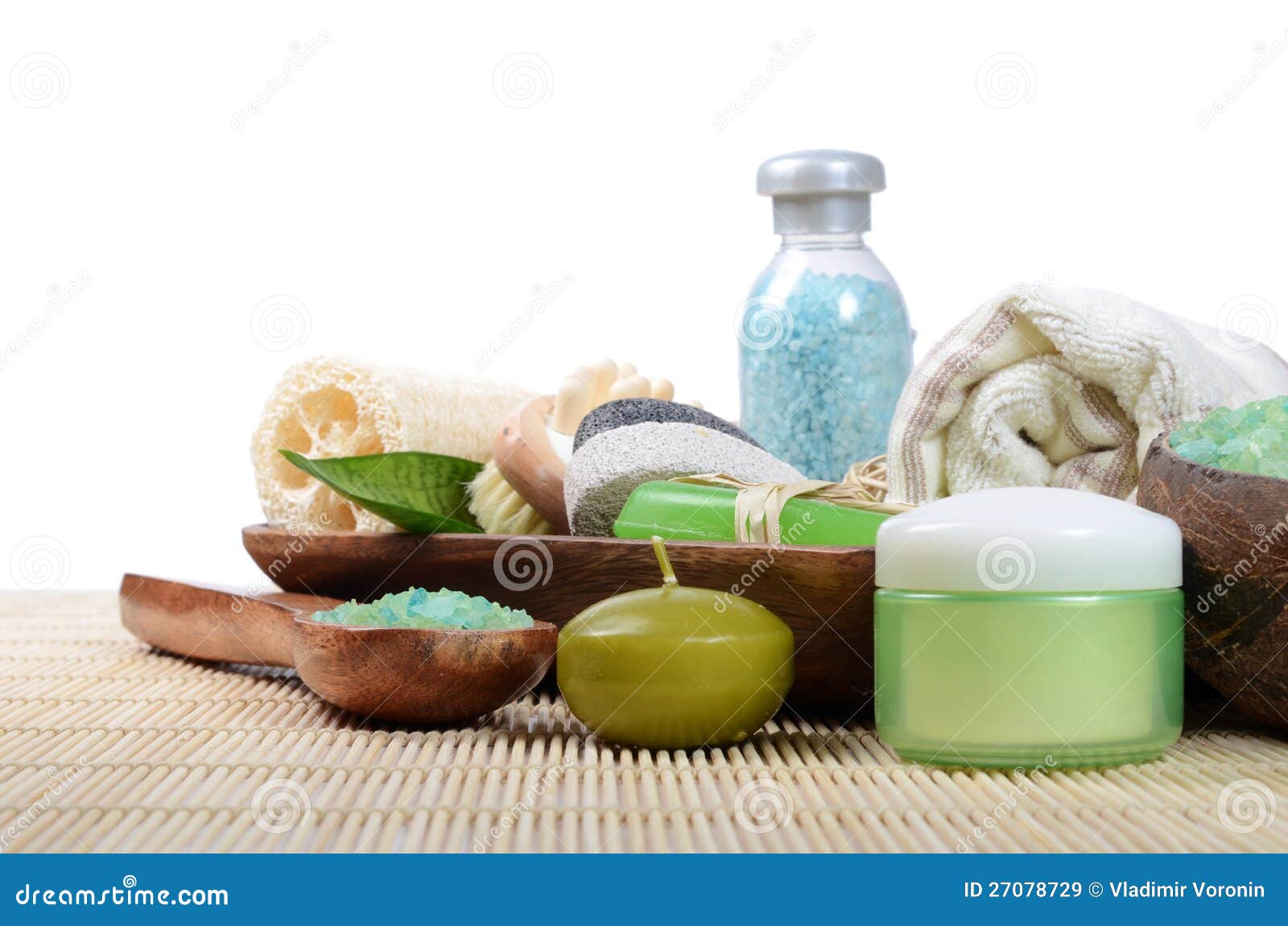 Set for Spa-procedures on Bamboo Rug Stock Image - Image of masseur ...