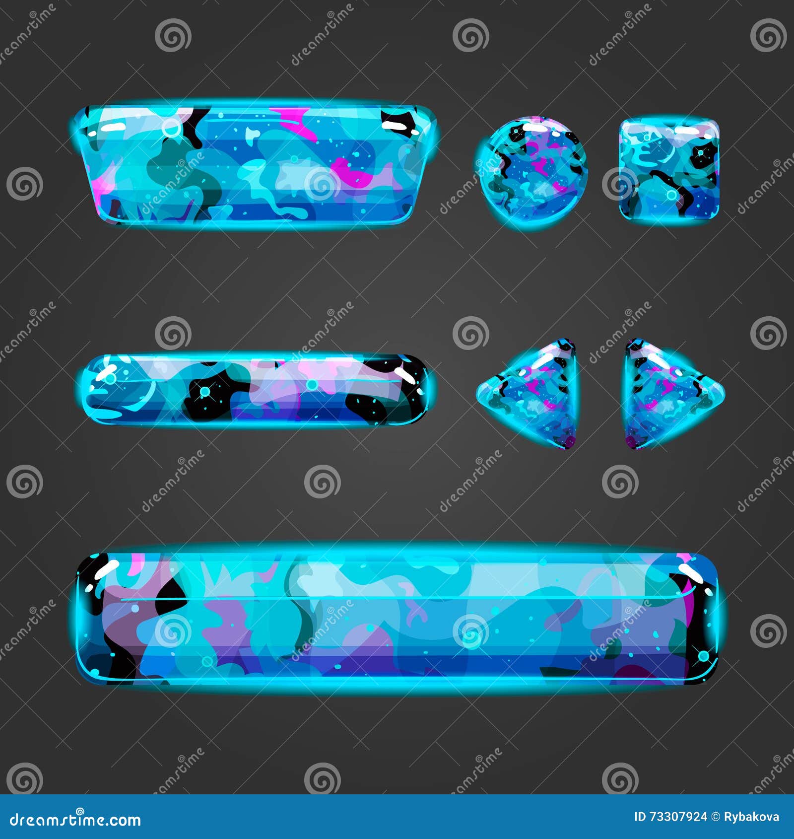 Set Of Space Button For Game Design Stock Photography | CartoonDealer ...