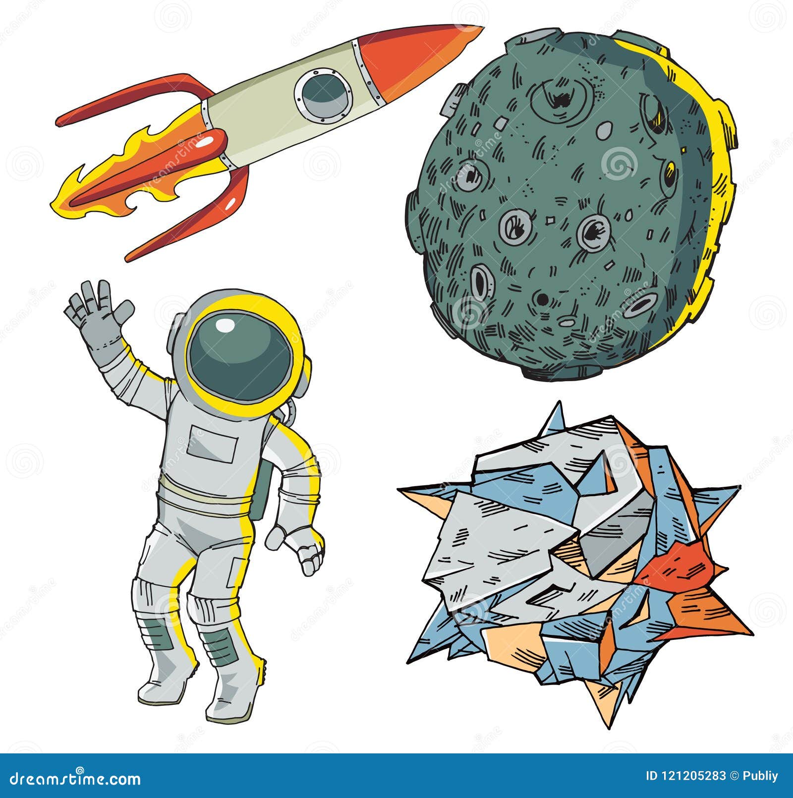 A set of space characters stock vector. Illustration of blue - 121205283