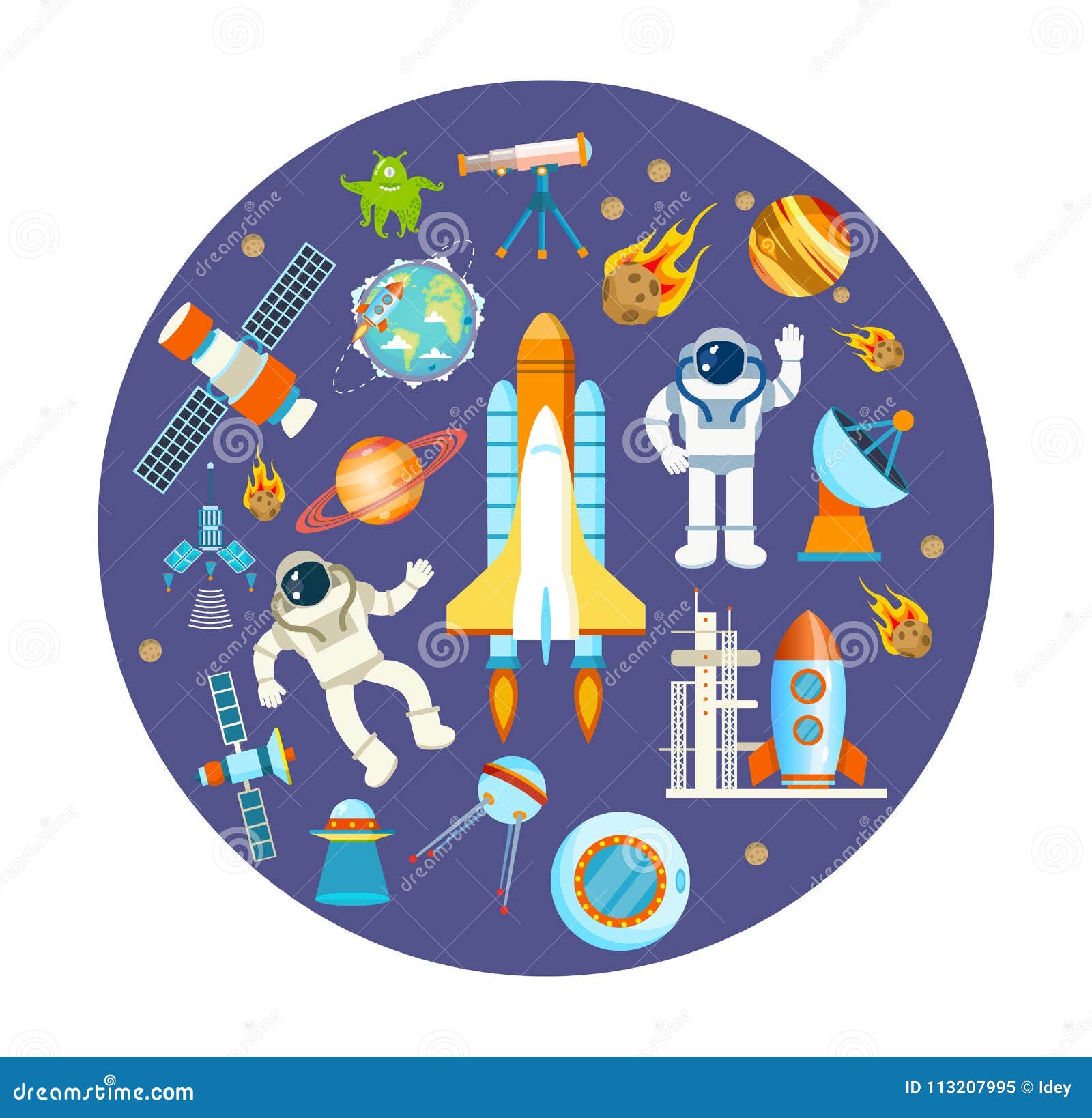Set of Space Objects. Space Theme, Flight Astronaut on Ship. Stock ... Set of Space Objects. Space Theme, Flight Astronaut on Ship. Stock ...
