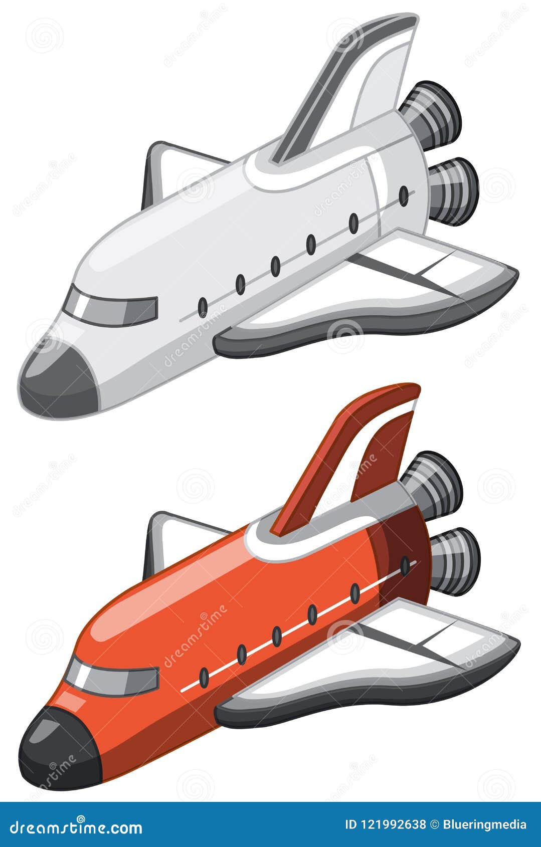 A set of space shuttle stock vector. Illustration of space - 121992638