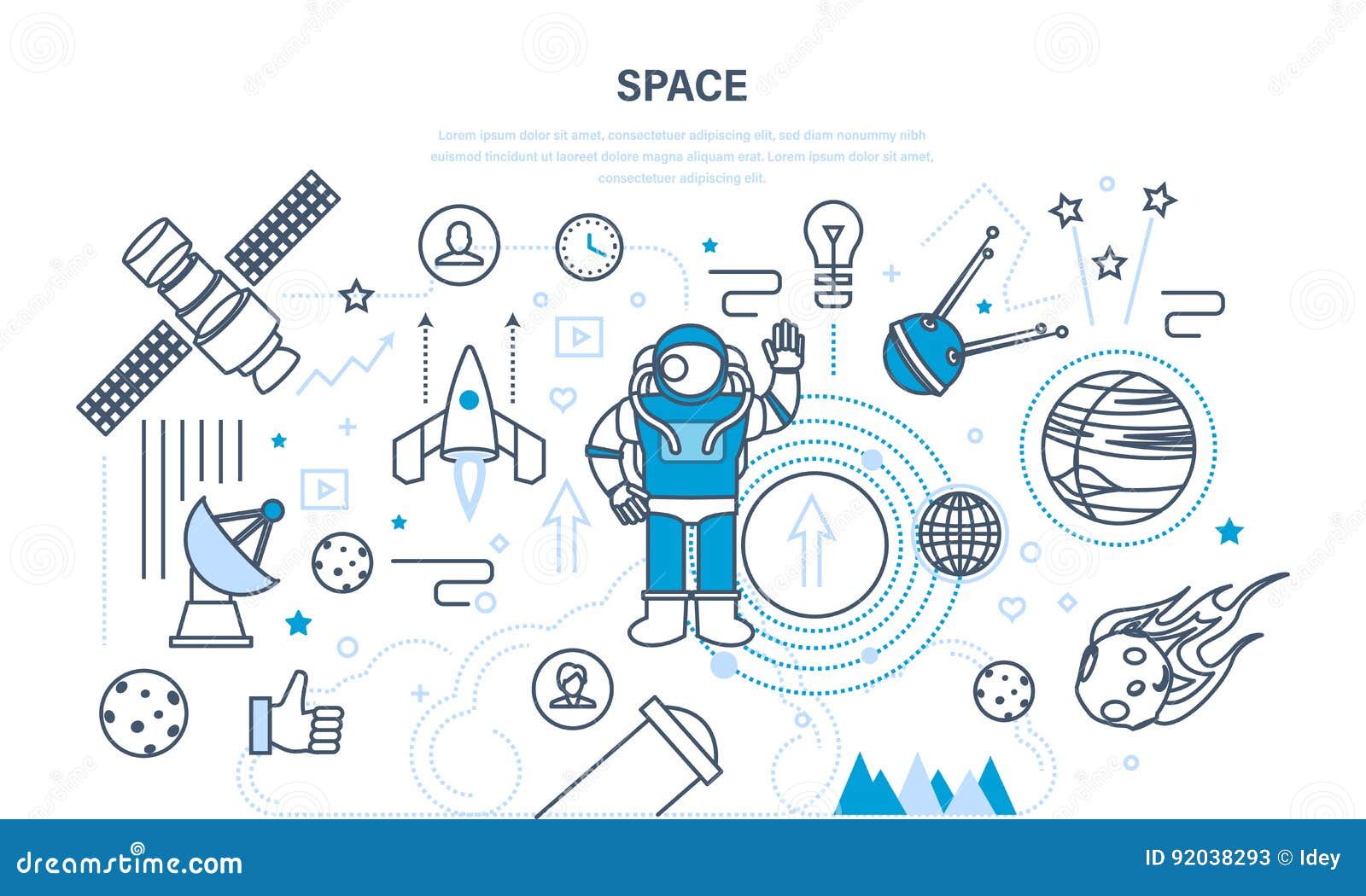 Set on Space Theme, Including Transport, Planets, Related Objects ...