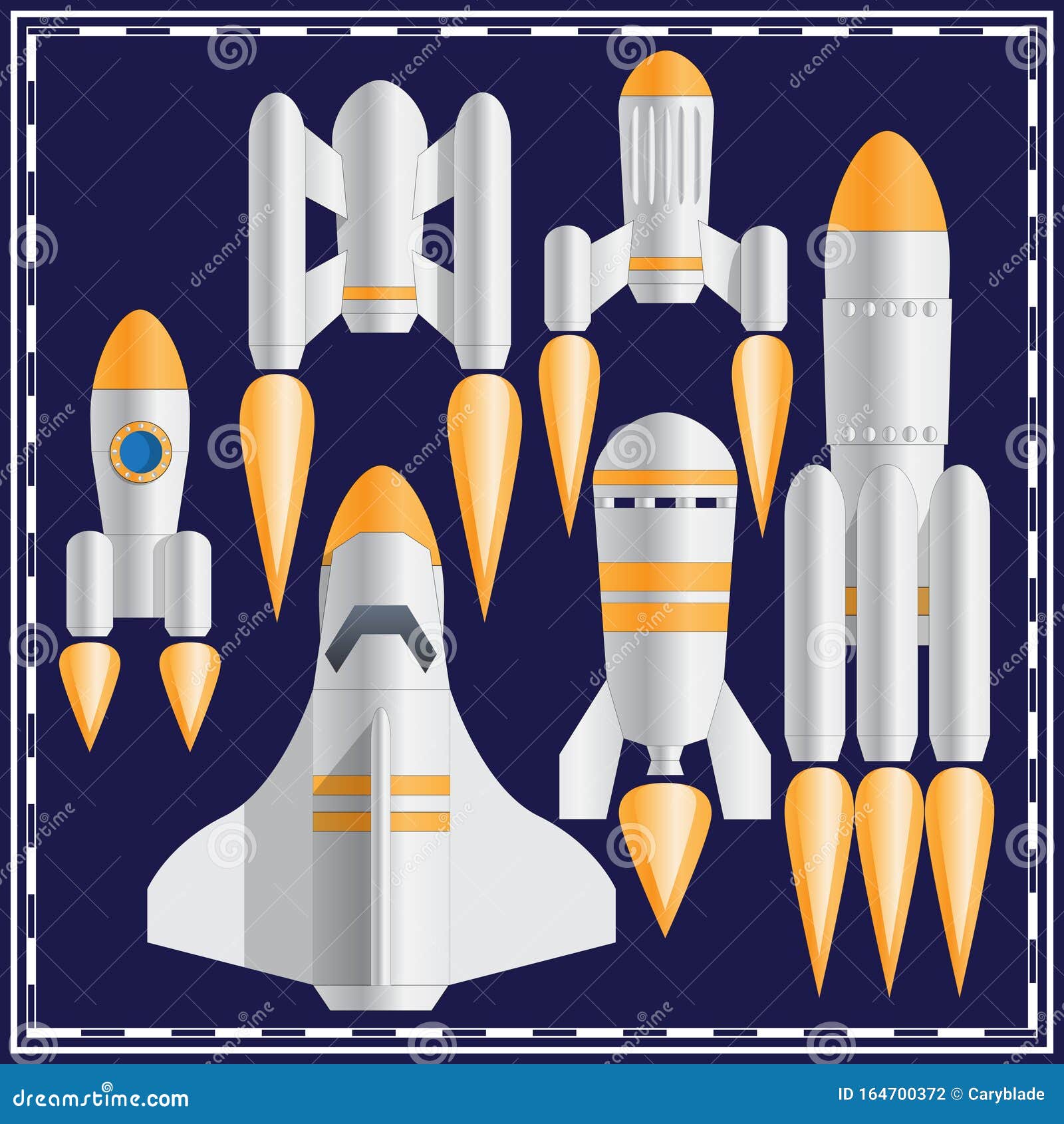 Set of spaceships. stock vector. Illustration of extraterrestrial ...