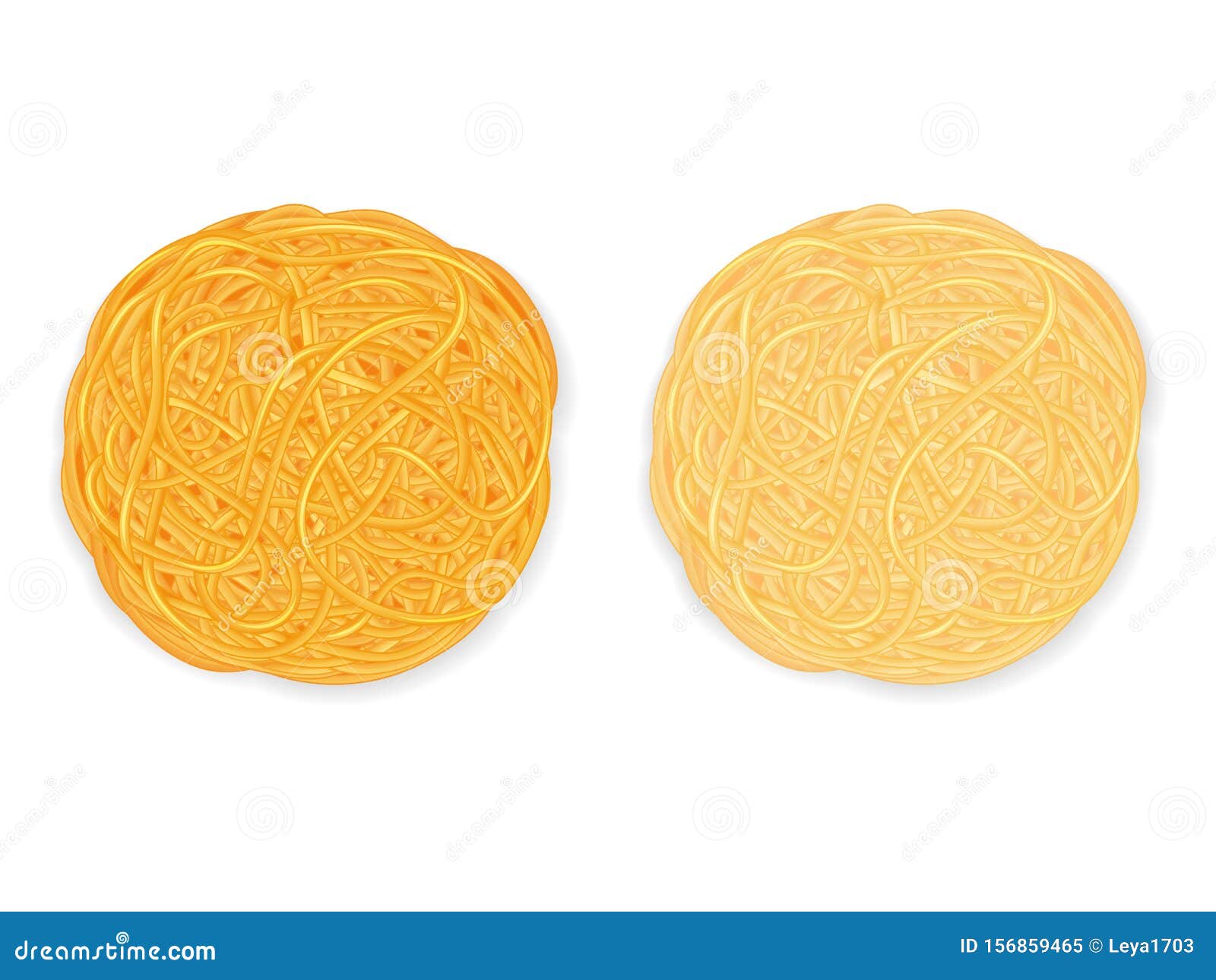 Set of Spaghetti. Object for Packaging, Vector Illustration. Realistic ...