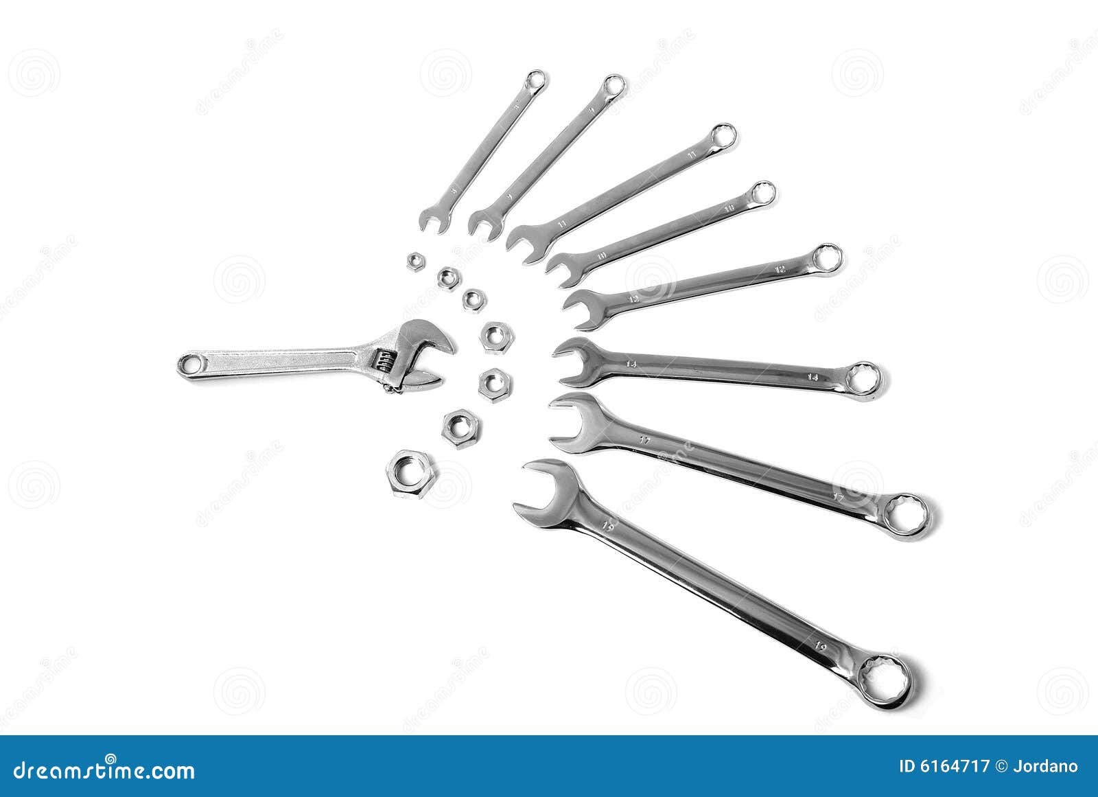 Set of spanners and nuts stock image. Image of white, closeup - 6164717