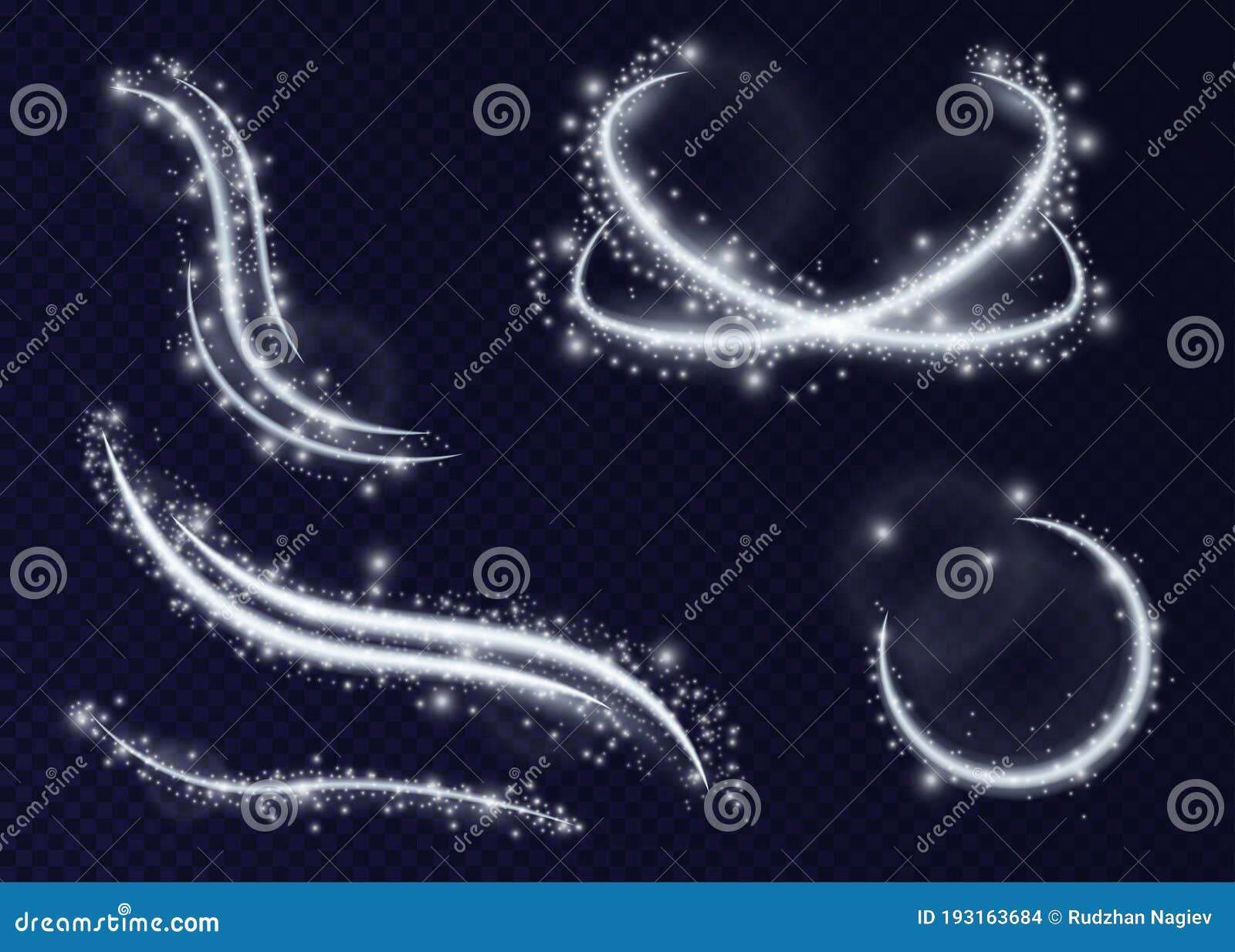 Set of Sparkling Magic Flying Lights Stock Vector - Illustration of ...