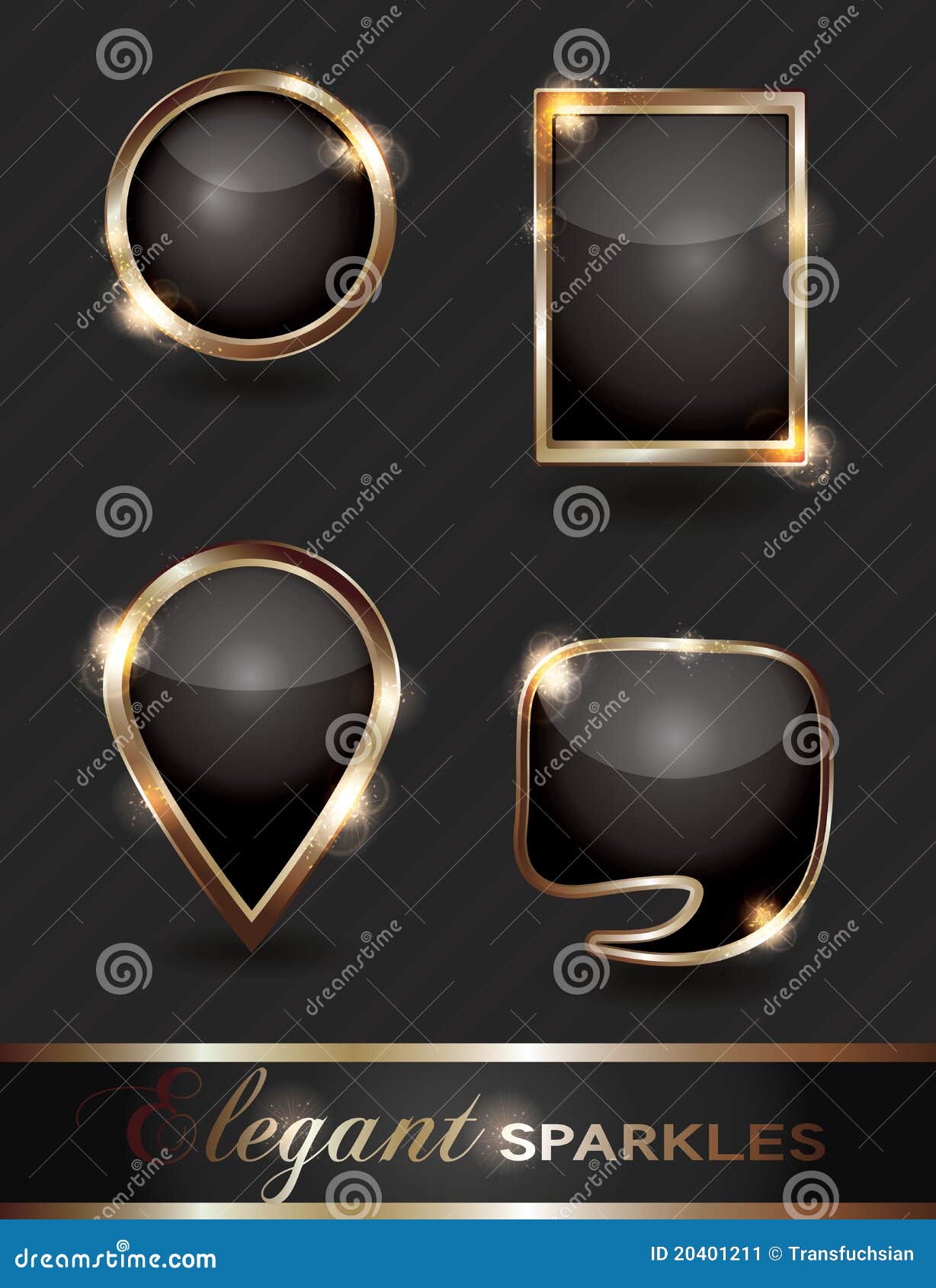 Set of Sparkling Web Buttons Stock Vector - Illustration of glowing ...