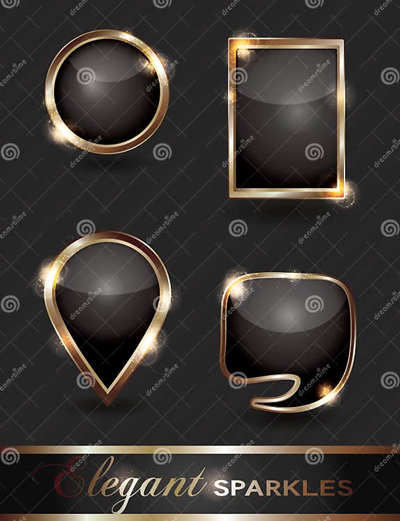 Set of Sparkling Web Buttons Stock Vector - Illustration of glowing ...