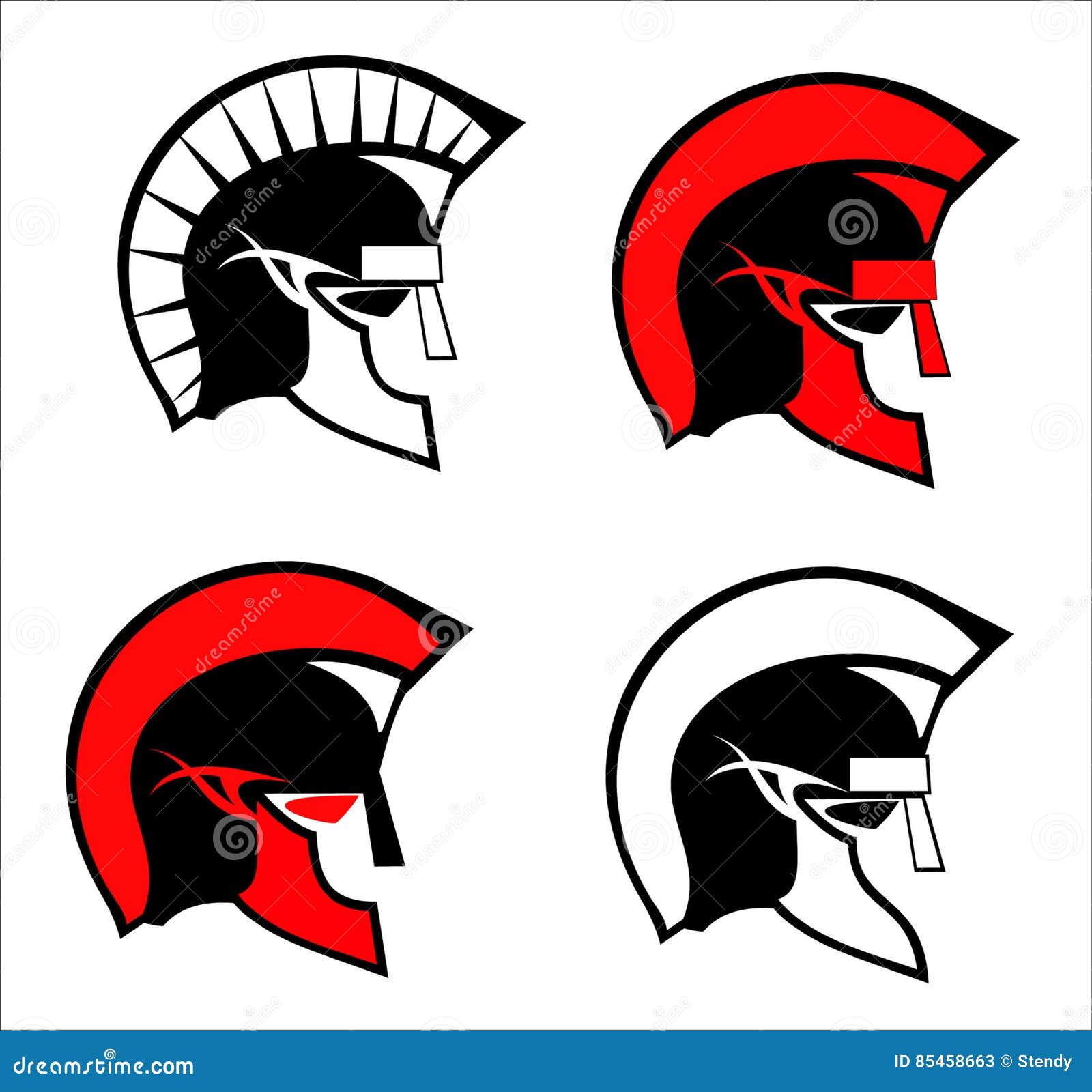 A Set of Sparta Warrior Heads Stock Vector - Illustration of history ...