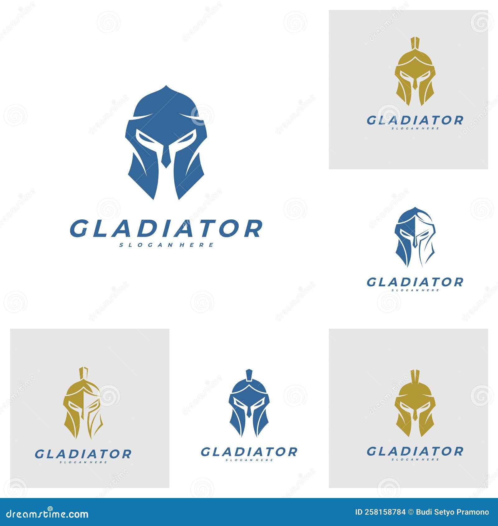 Set of Spartan Logo Design Template ,Helmet Logo Design Concept ,Vector ...