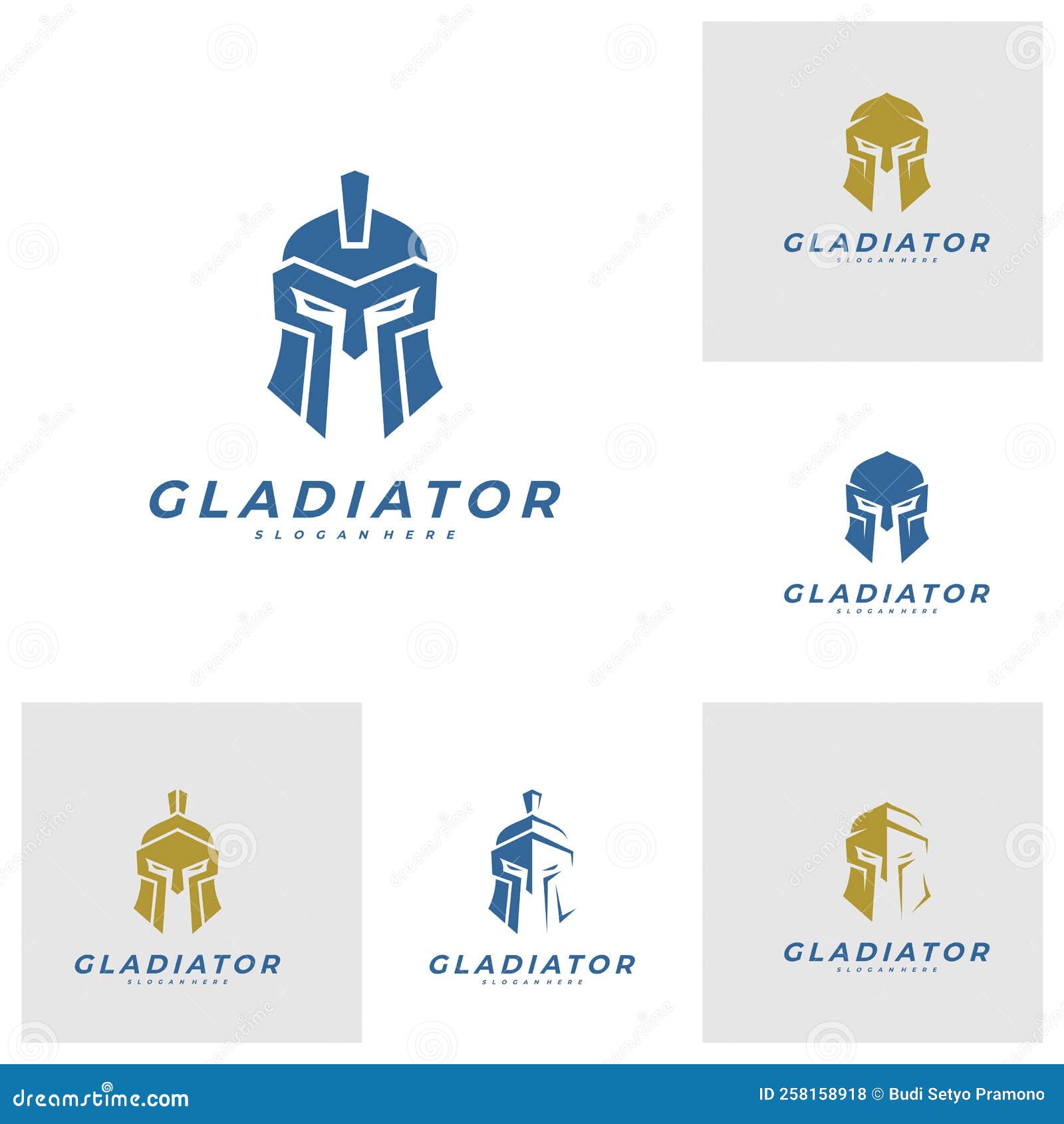 Set of Spartan Logo Design Template ,Helmet Logo Design Concept ,Vector ...