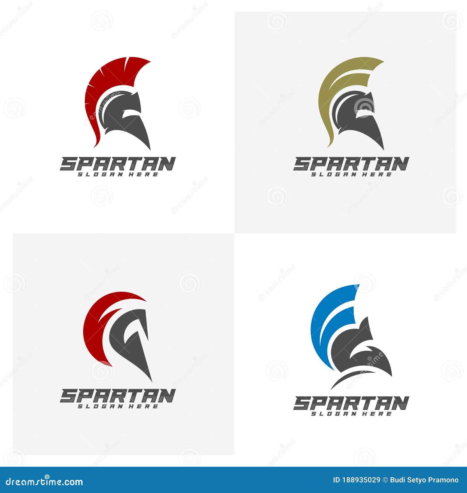 Set of Spartan Logo Design Vector, Sparta Logo Design Template, Spartan ...