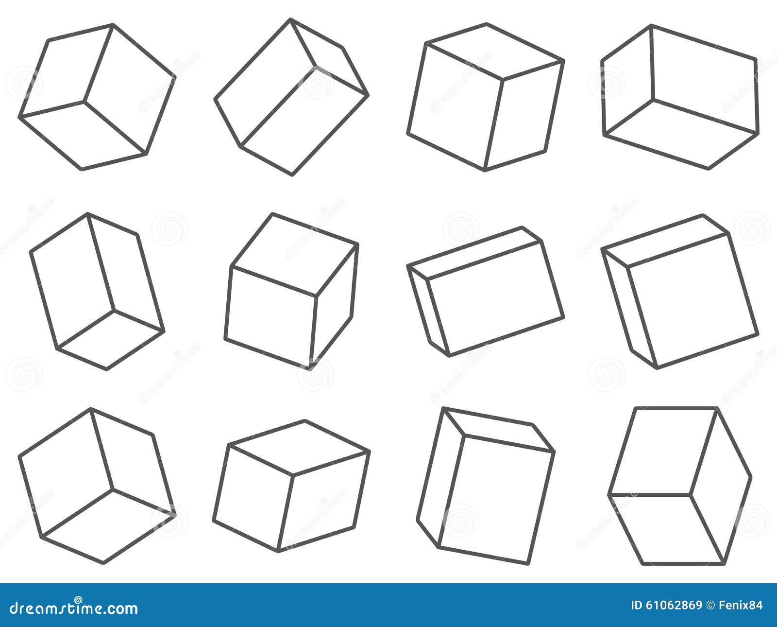 Set of spatial boxes. stock vector. Illustration of carton - 61062869