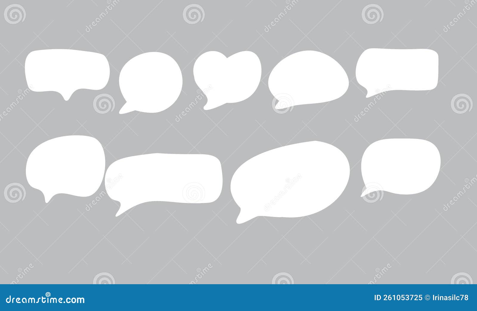 Set of speak bubble text stock vector. Illustration of balloon - 261053725