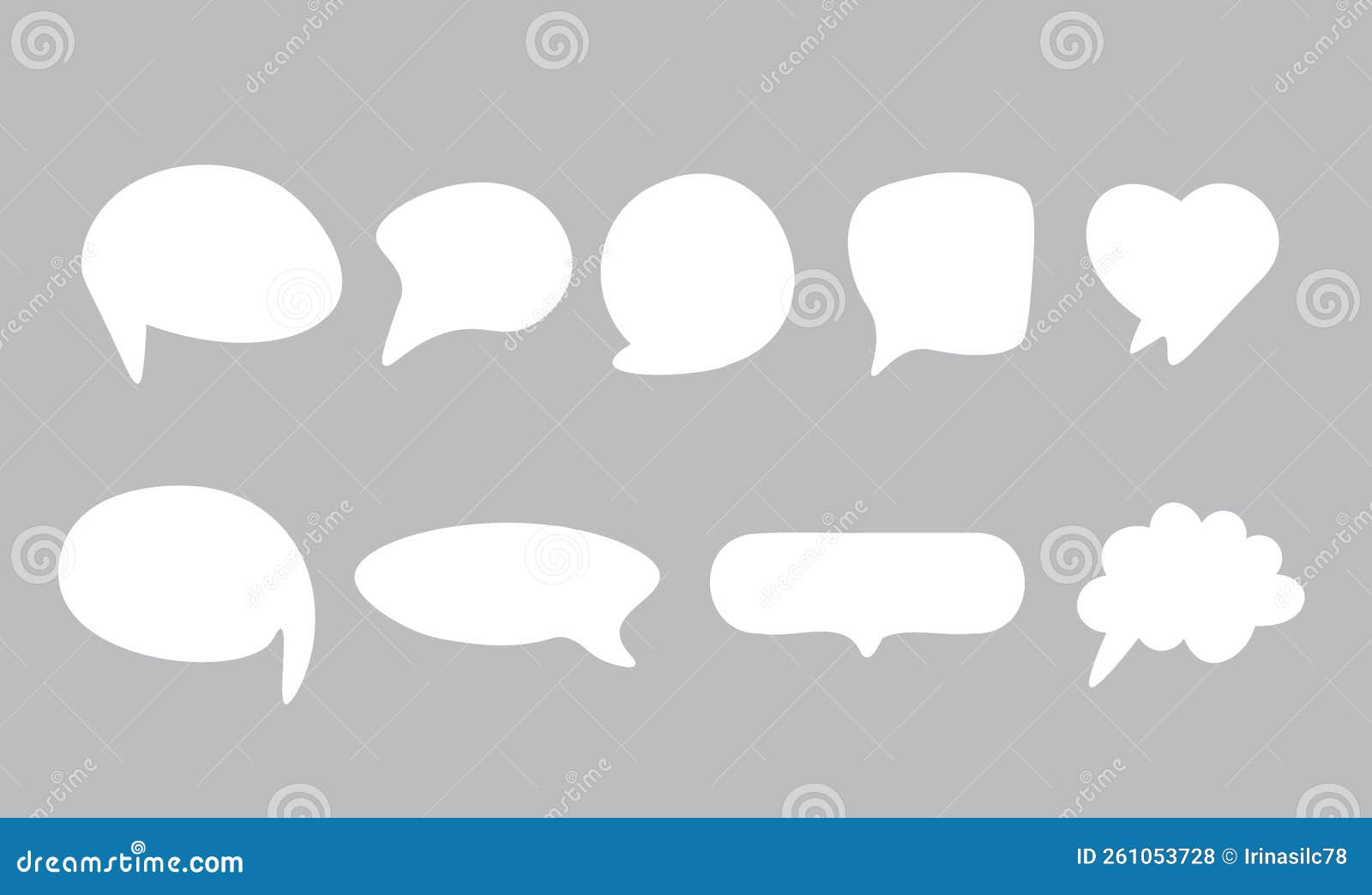 Set of speak bubble text stock vector. Illustration of space - 261053728