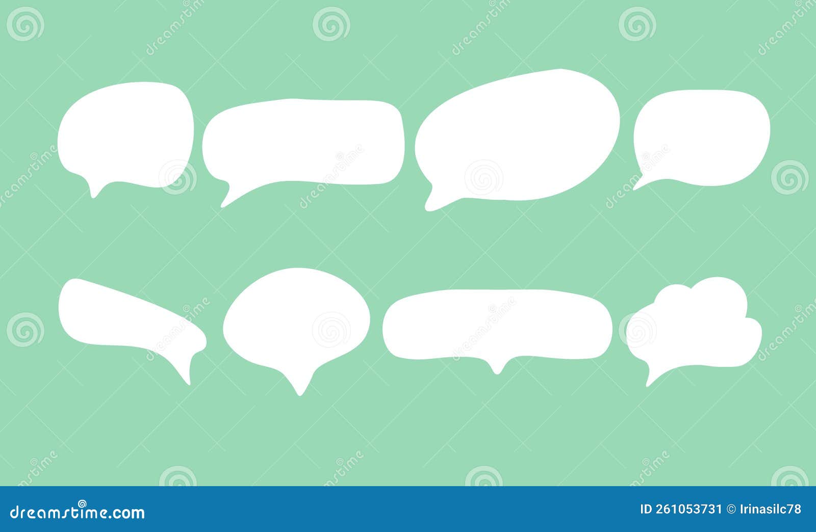 Set of speak bubble text stock vector. Illustration of sticker - 261053731
