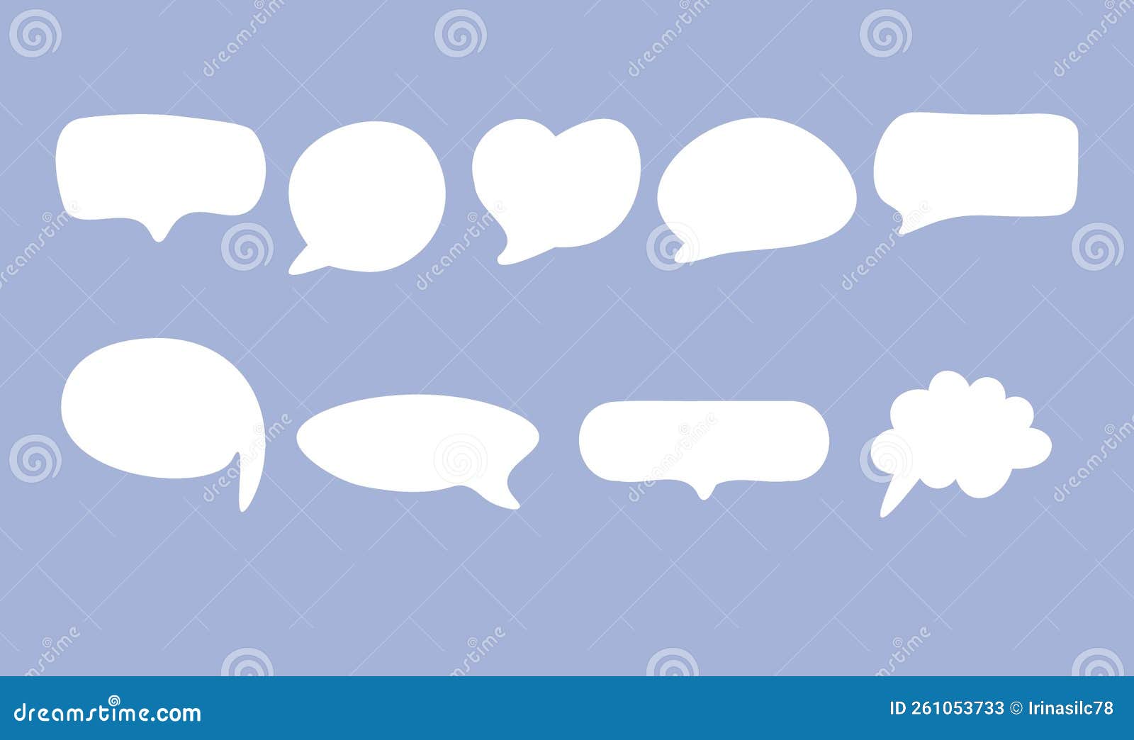 Set of speak bubble text stock vector. Illustration of hand - 261053733