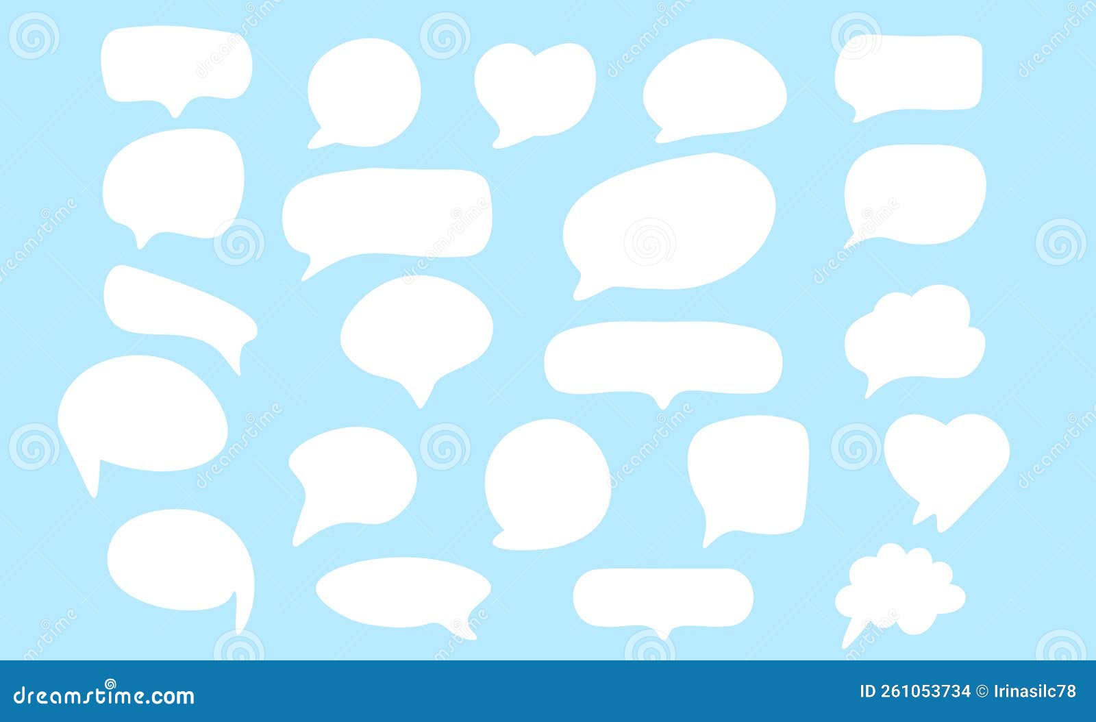 Set of speak bubble text stock vector. Illustration of circle - 261053734