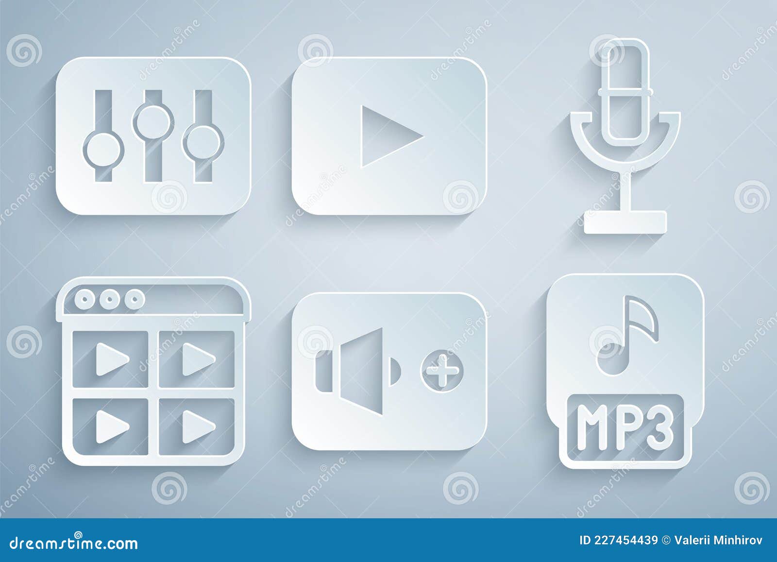 Set Speaker Volume, Microphone, Music Playlist, MP3 File, Play Button ...