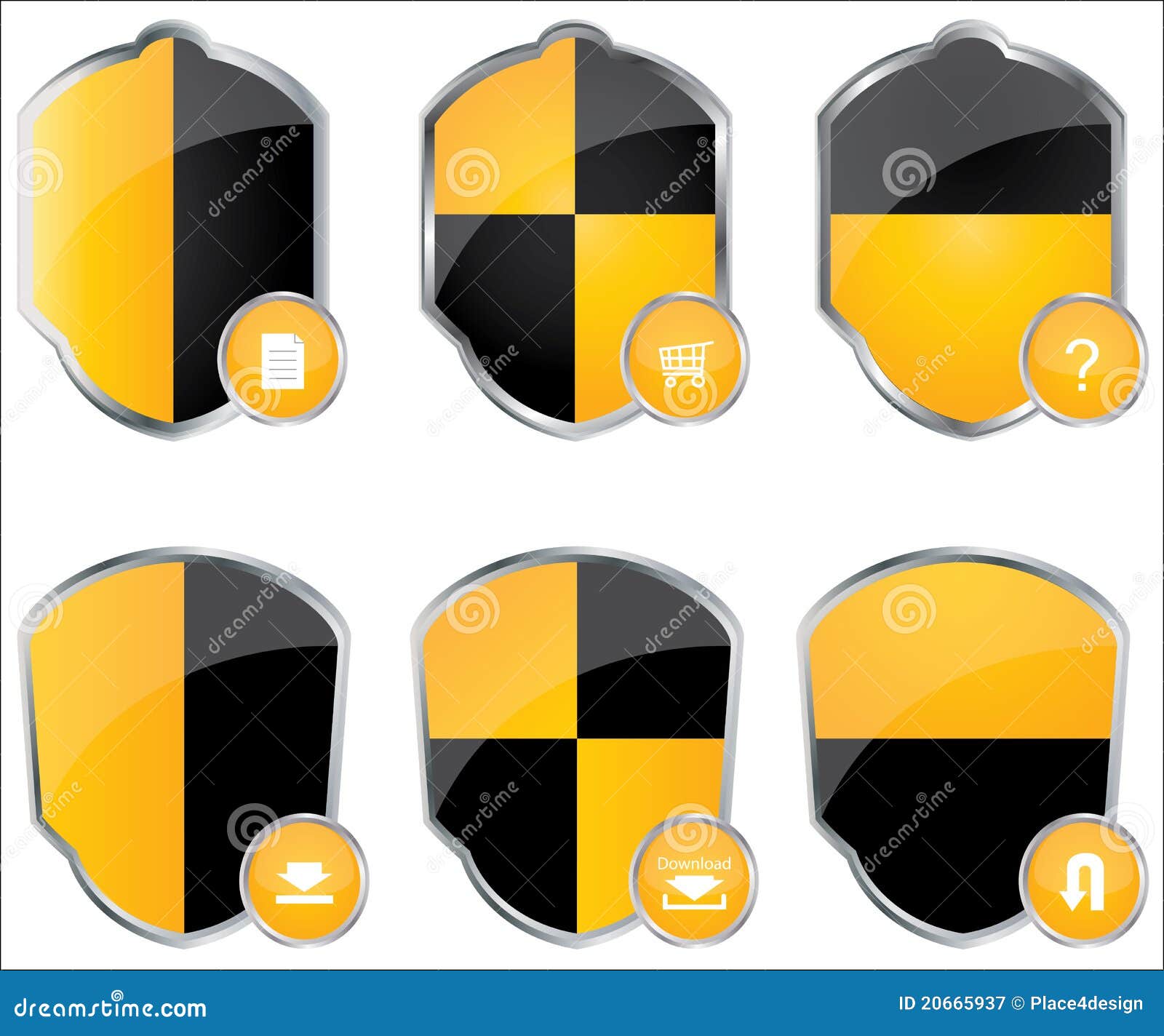 Set of special shields stock vector. Illustration of download - 20665937