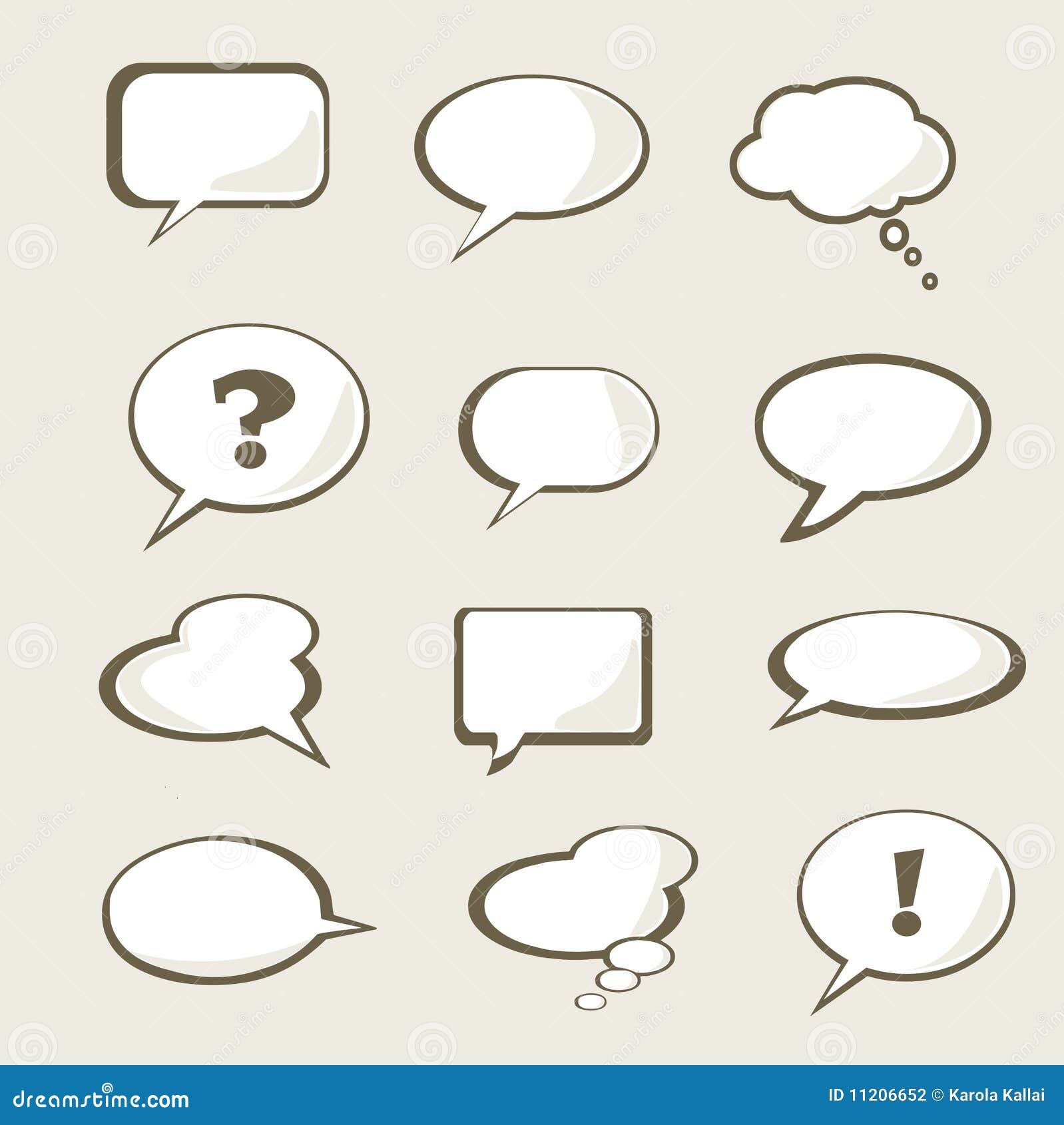 Set of speech bubble stock vector. Illustration of bubble - 11206652