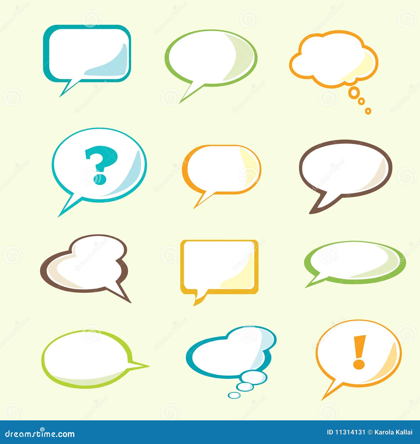 Set of speech bubble stock illustration. Illustration of communication ...