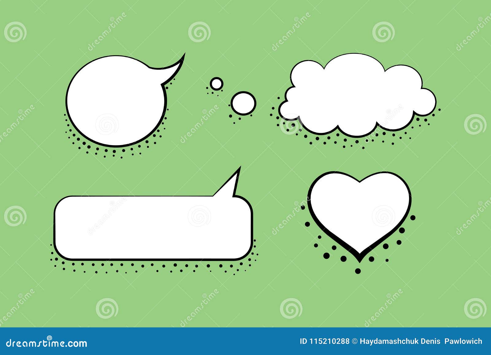 Set Speech Bubble Design Template. Vector Illustration in Retro Style ...