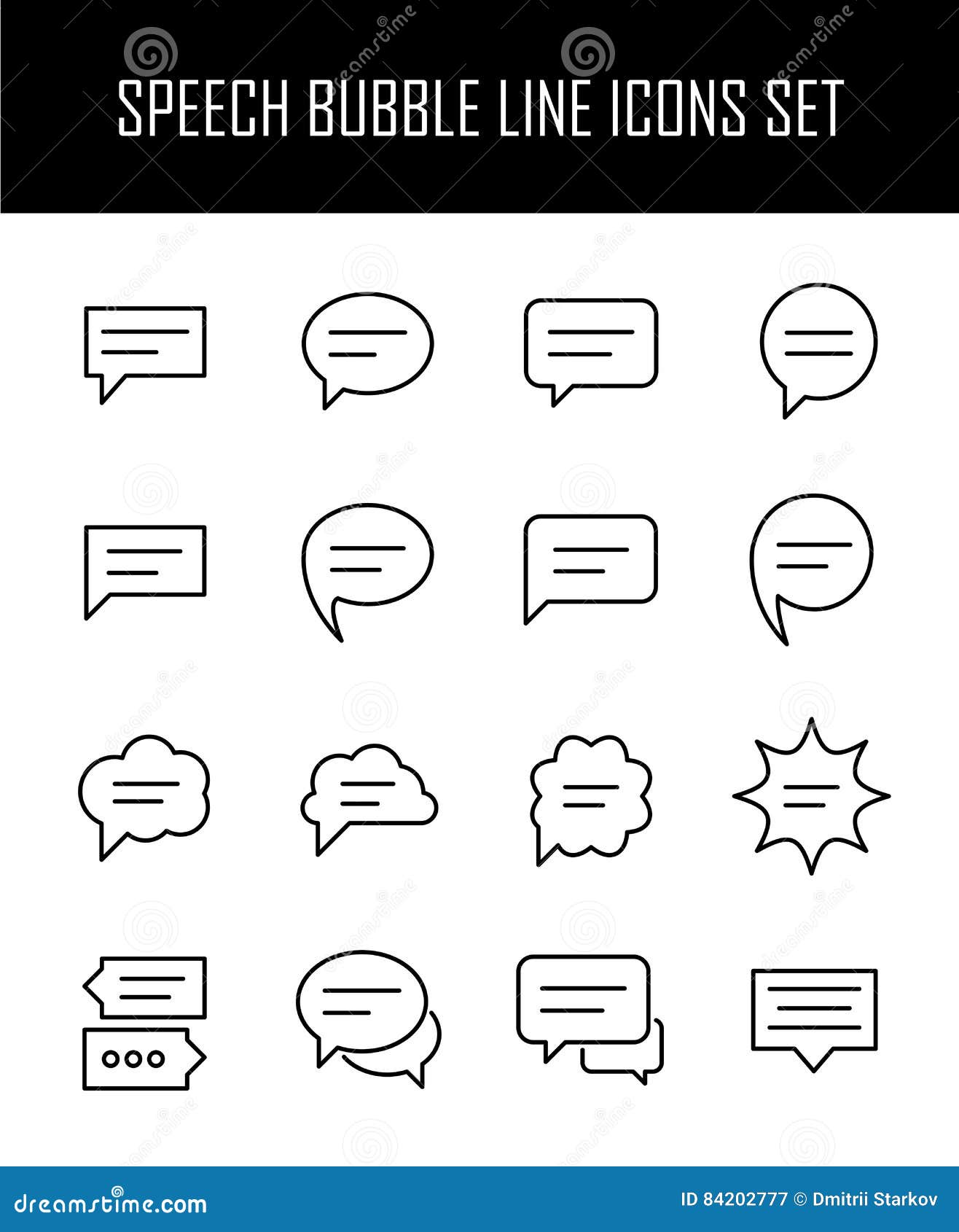 Outline Conversation Vector Icon. Isolated Black Simple Line Element ...