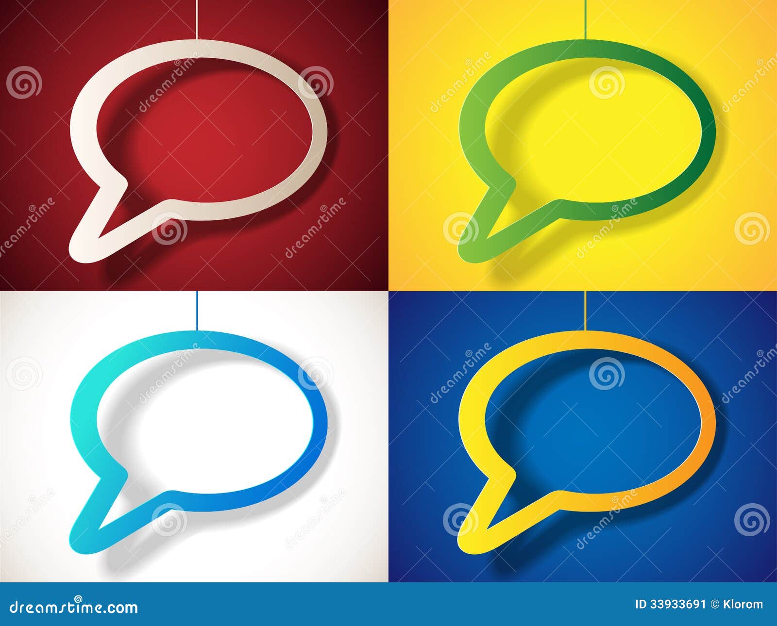 Set Speech Bubble with Shadow Stock Vector - Illustration of shadow ...