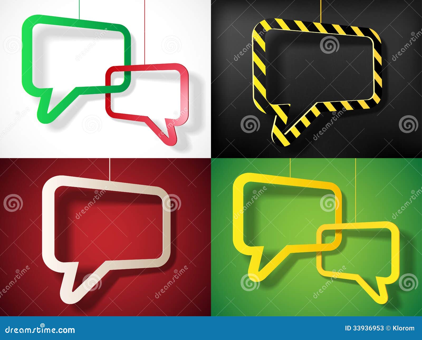 Set Speech Bubble with Shadow Stock Vector - Illustration of paper ...