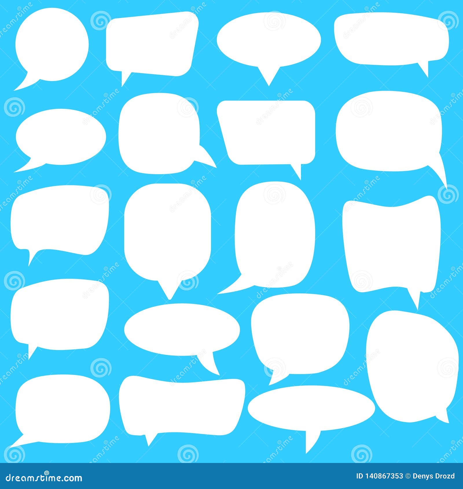 Set of Speech Bubbles. Blank Empty Vector White Speech Bubbles. Cartoon ...