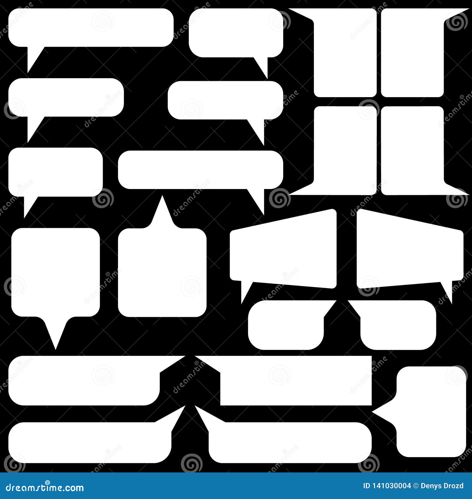 Set of Speech Bubbles. Blank Empty Vector White Speech Bubbles. Cartoon ...