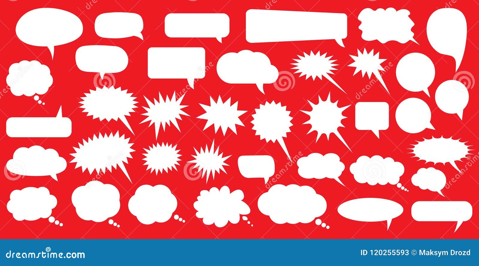 Set of Speech Bubbles. Blank Empty White Speech Bubbles. Cartoon ...