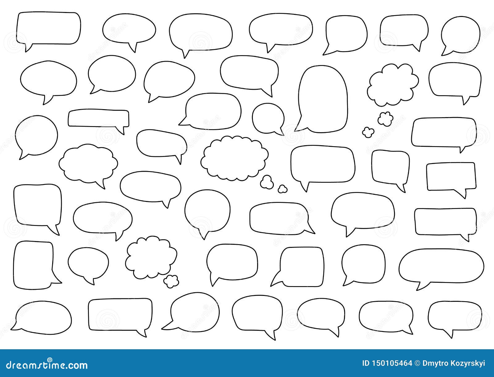 Set of Speech Bubbles. Blank Retro Empty Comic Bubbles. Stickers ...