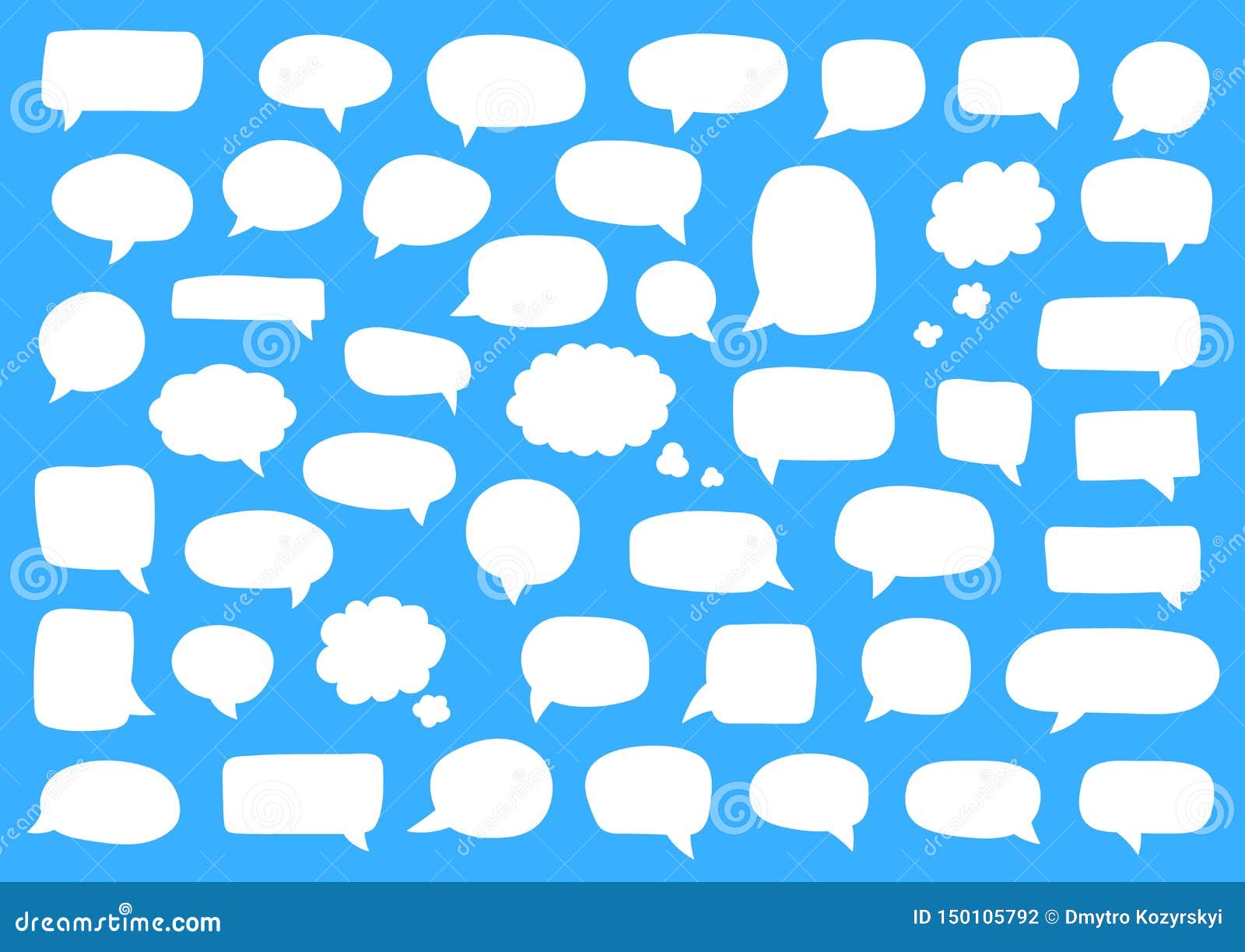 Set of Speech Bubbles. Blank Retro Empty Comic Bubbles. Stickers ...