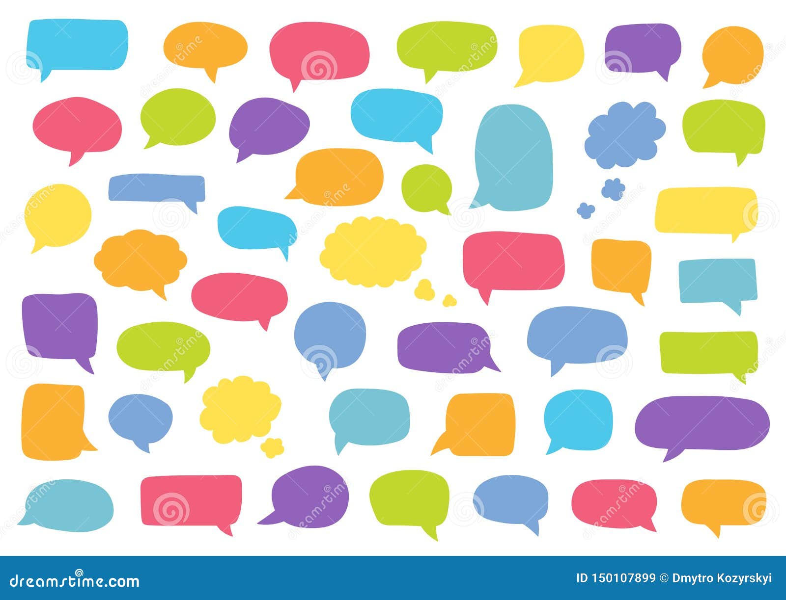 Set of Speech Bubbles. Blank Retro Empty Comic Bubbles. Stickers ...