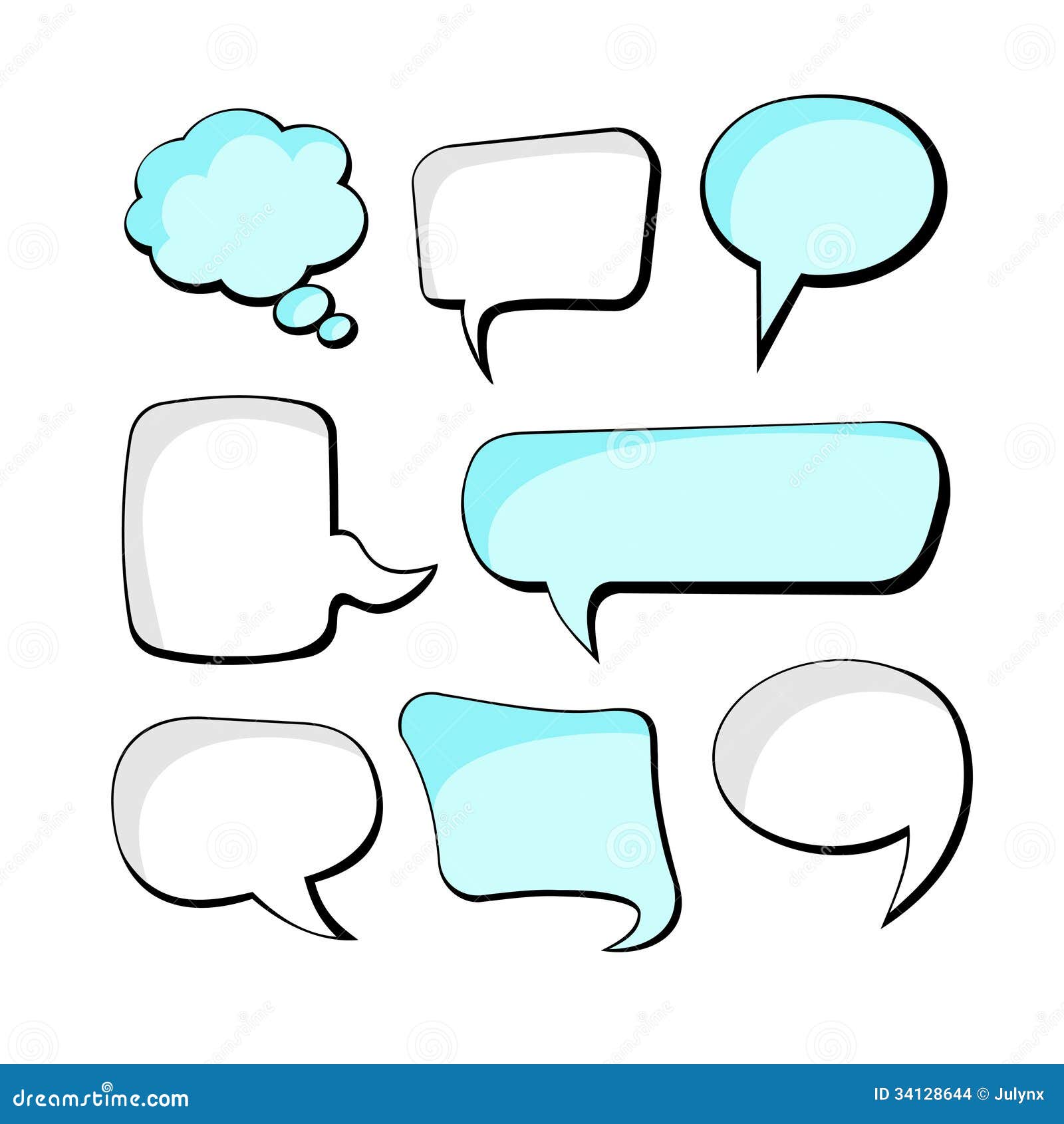 Speech Bubbles Set. Pop Art Styled Blank Speech Bubbles Template For ... Speech Bubbles Set. Pop Art Styled Blank Speech Bubbles Template For ...