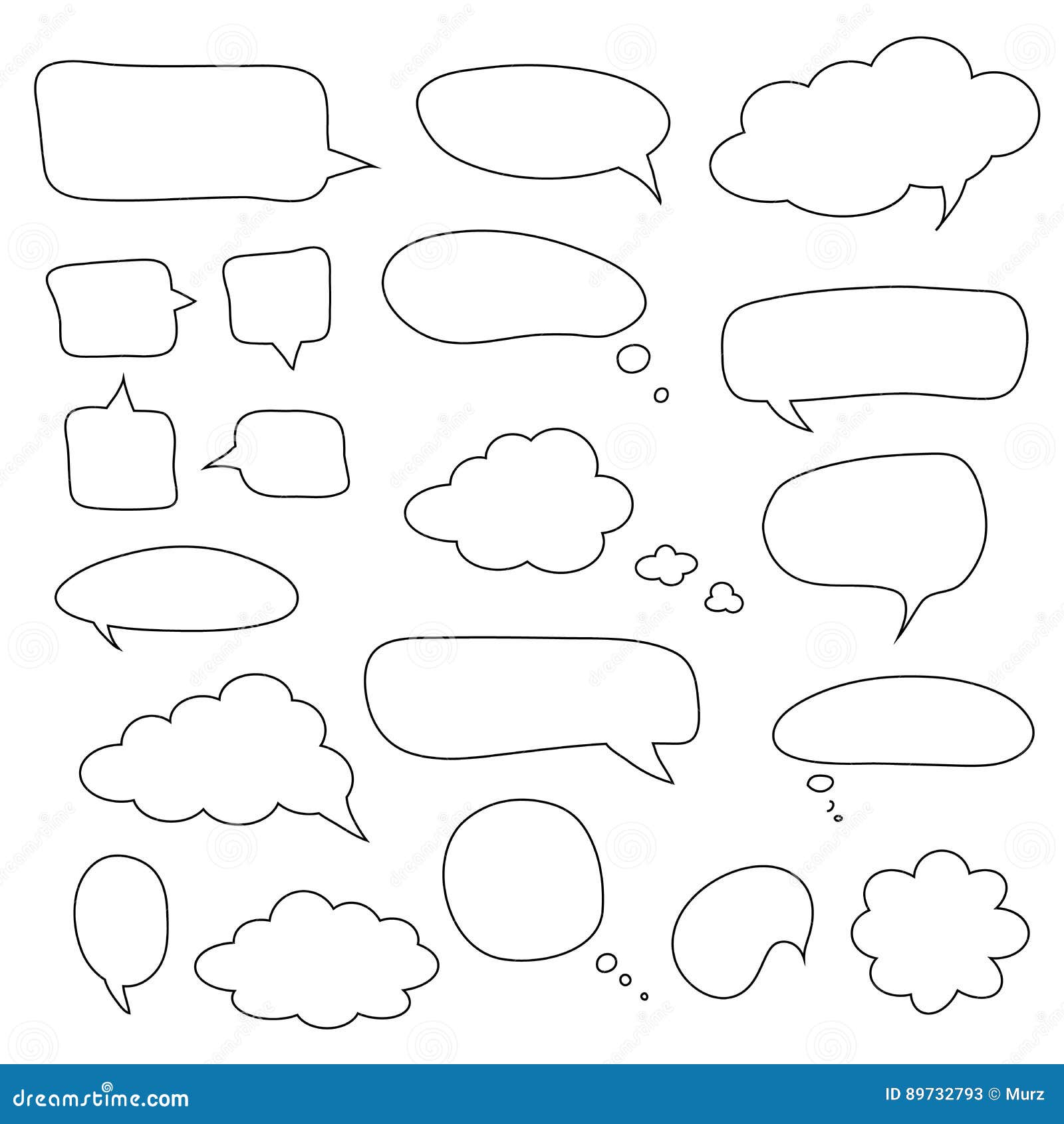 Set of Speech Bubbles and Dialog Balloons Stock Vector - Illustration ...