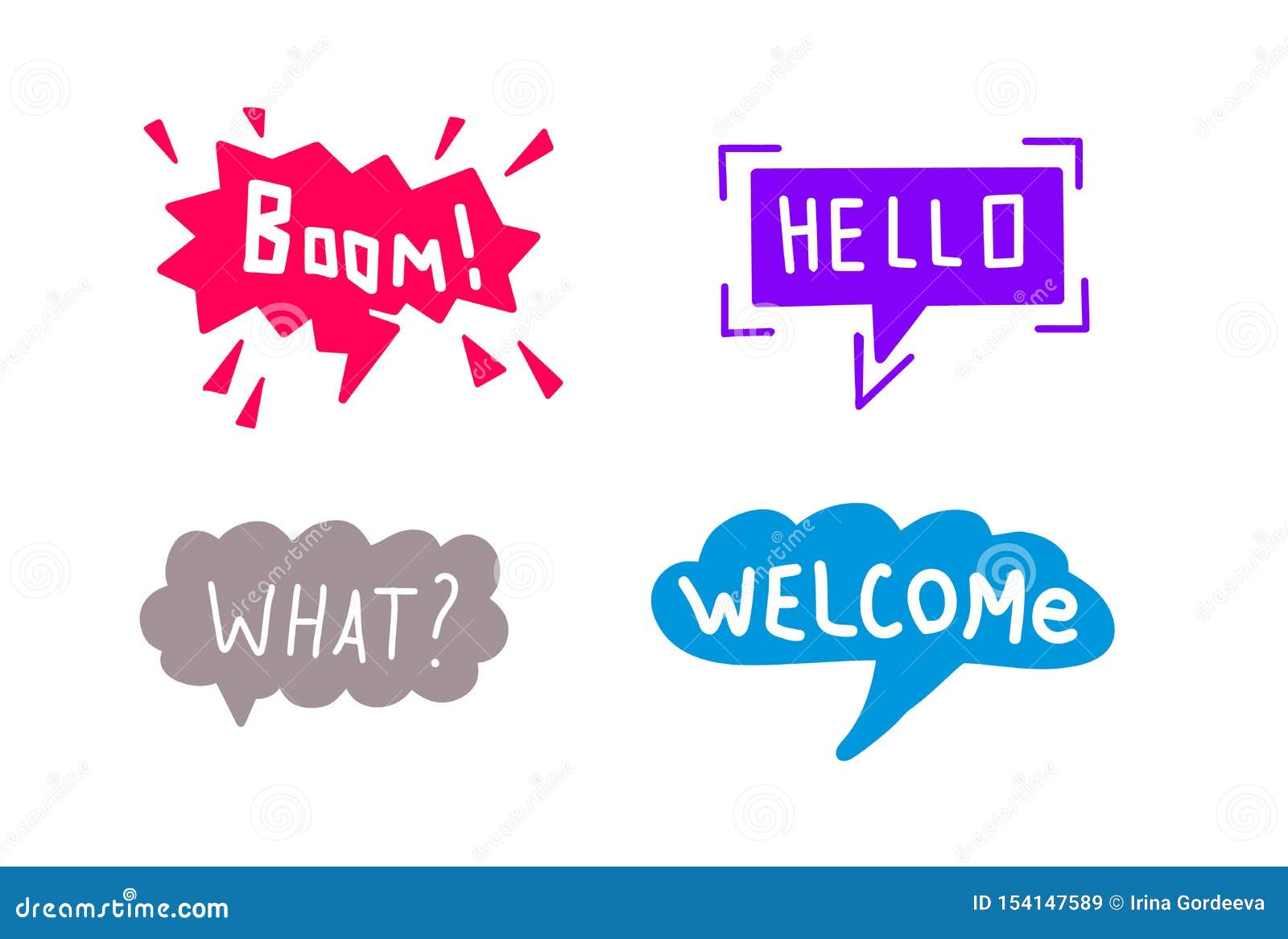 Set Speech Bubbles Stock Vector Illustration Of Balloon 154147589