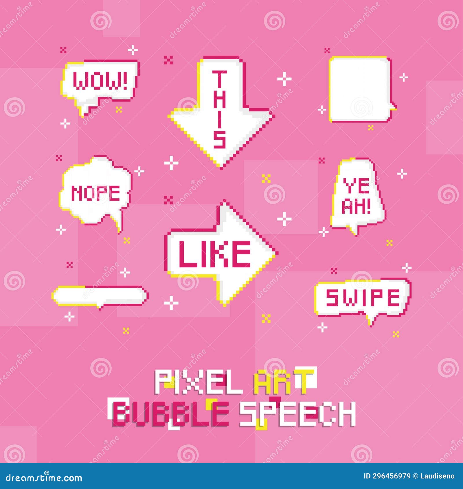 Set of Speech Bubbles Pixel Art Vector Stock Illustration ...